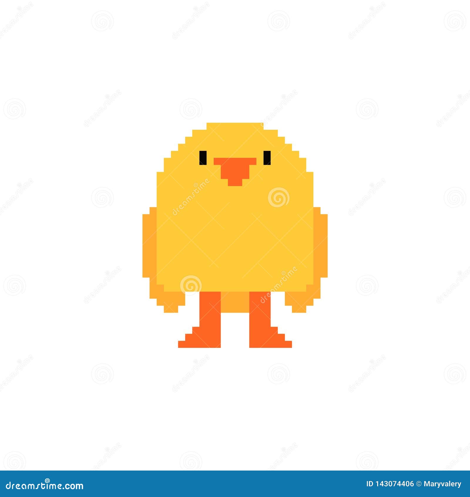 Chick Pixel Art. Little Chicken 8 Bit Stock Vector - Illustration of ...