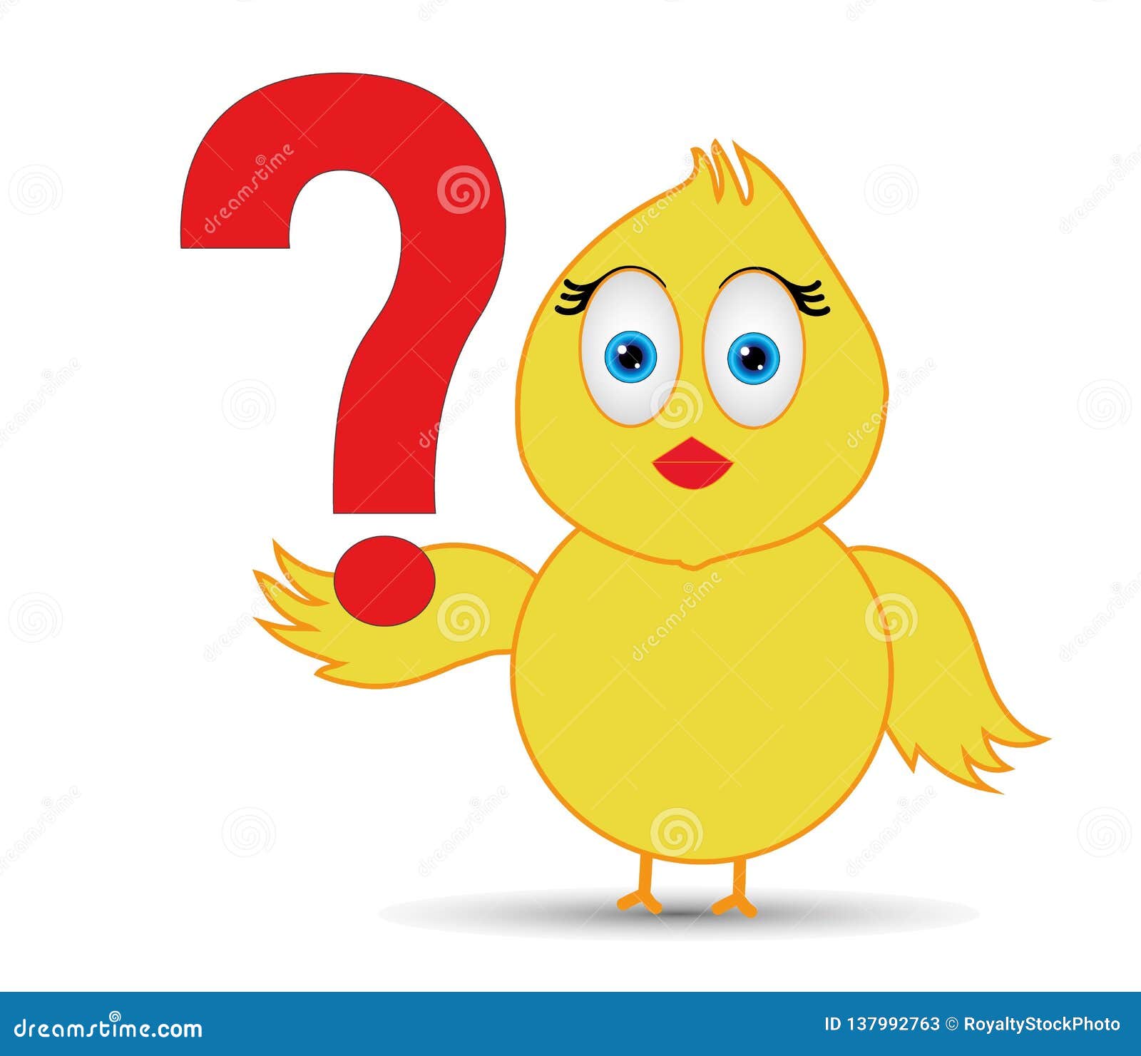 Chick with question mark stock illustration. Illustration of beautiful ...