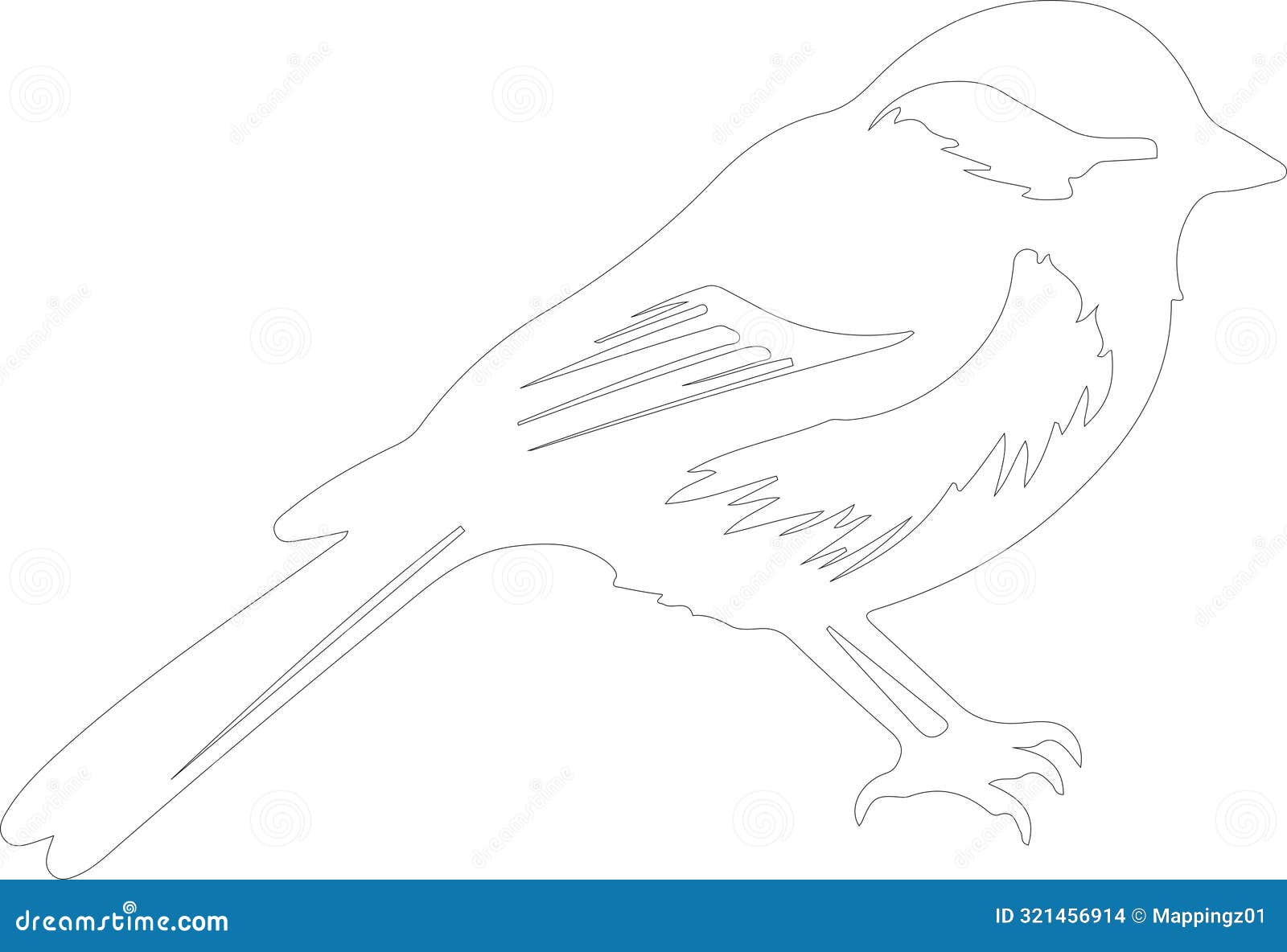 Chickadee Outline Silhouette Generative Ai Stock Vector - Illustration ...