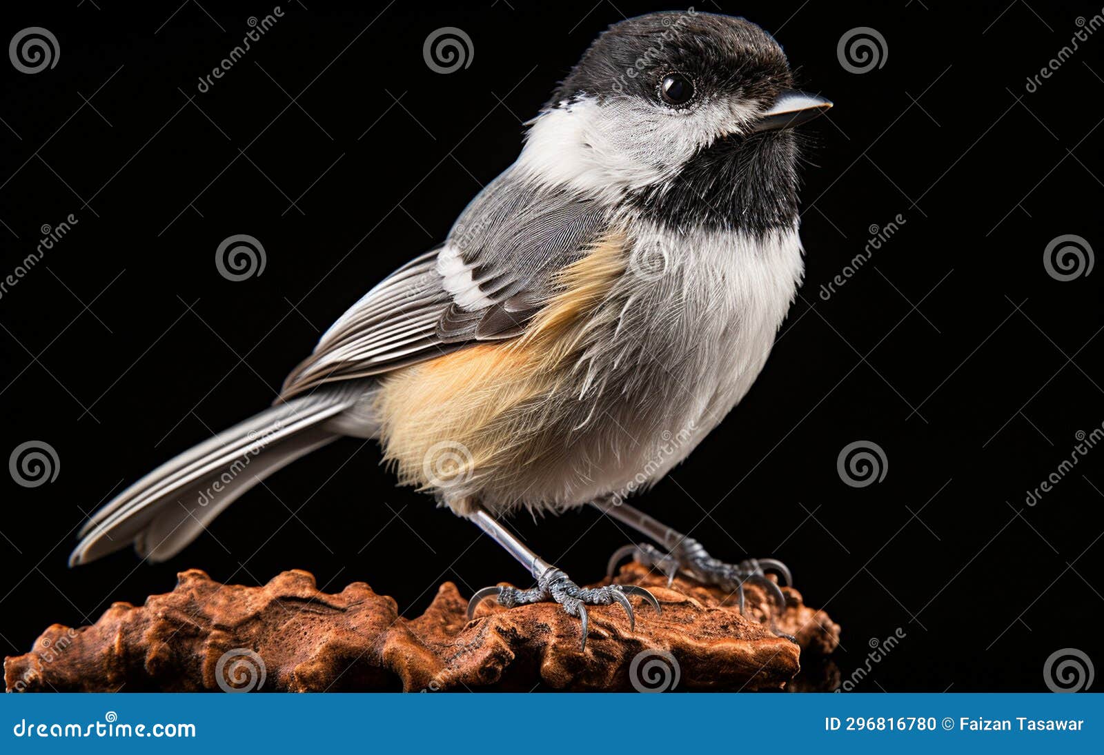 Chickadee on a White Background -Generative Ai Stock Photo - Image of ...