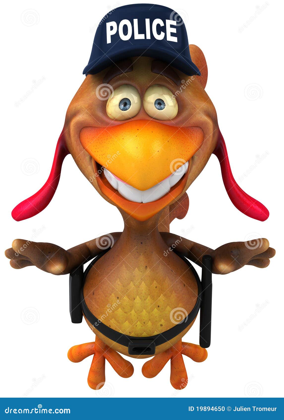 Chicken stock illustration. Illustration of officer, cartoon - 19894650