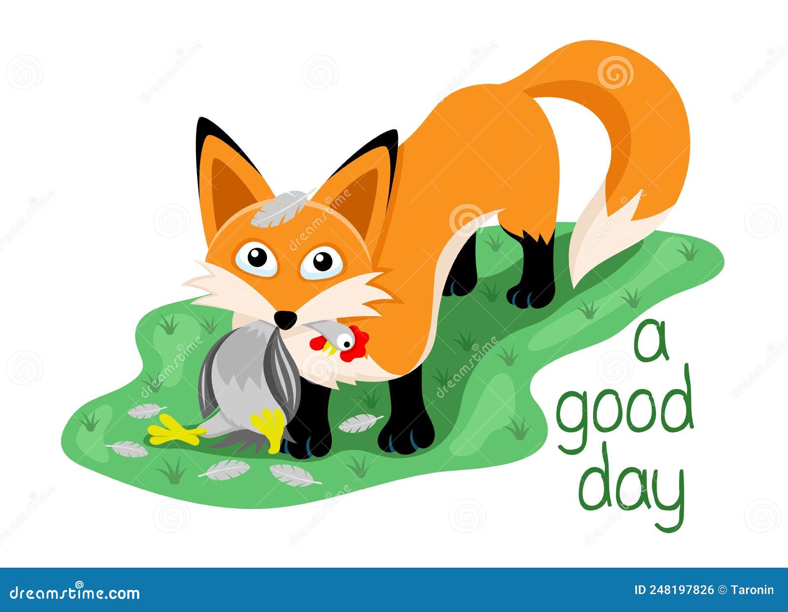 Fox and chicken. stock vector. Illustration of chicken - 248197826