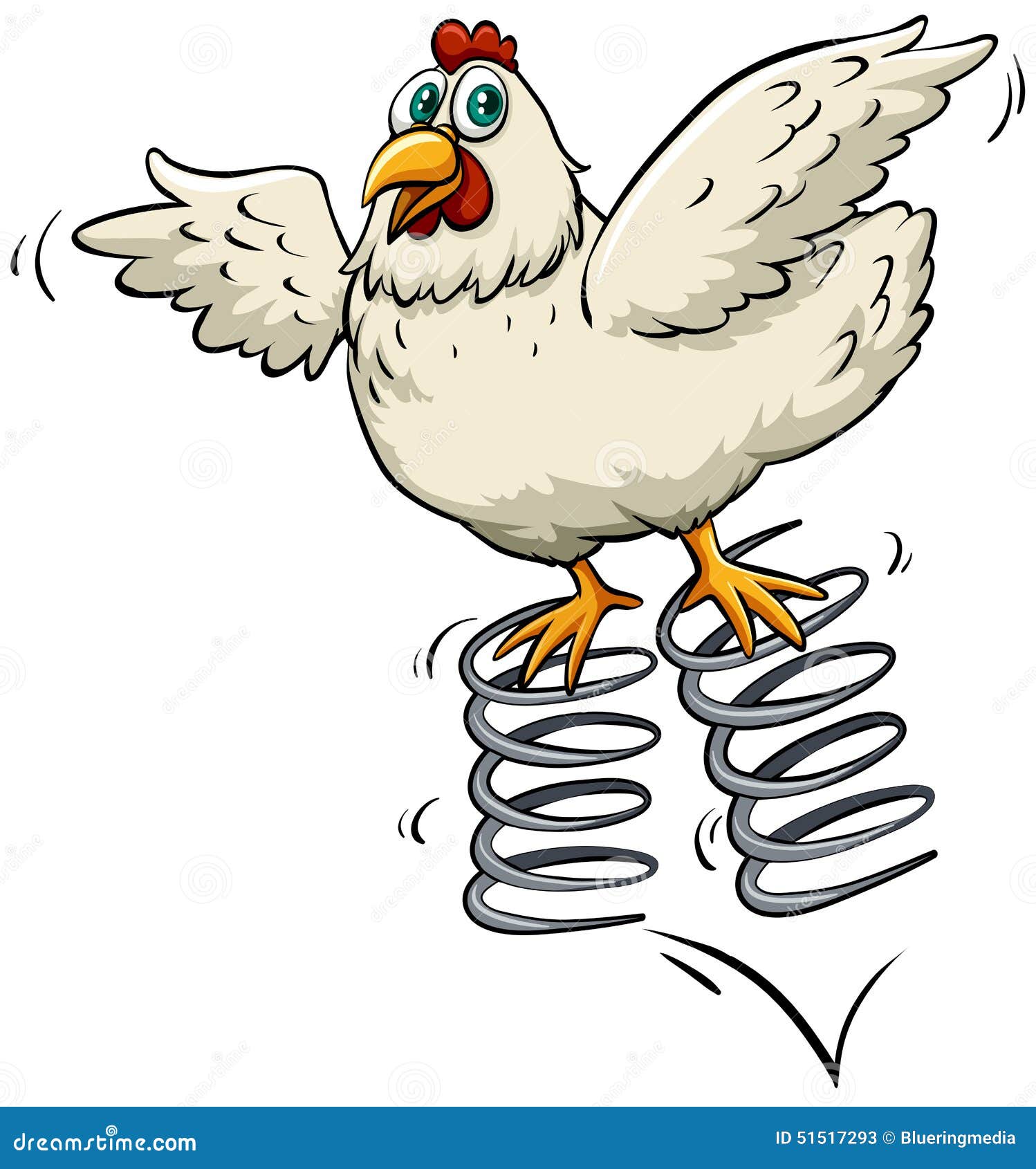 Chicken above the spring stock vector. Illustration of drawing - 51517293