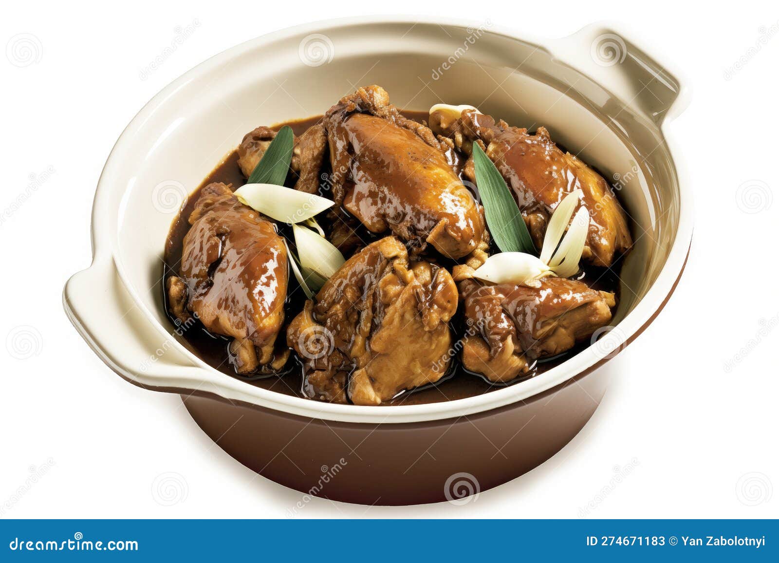 Chicken Adobo on a White Background. Generative AI Stock Illustration ...