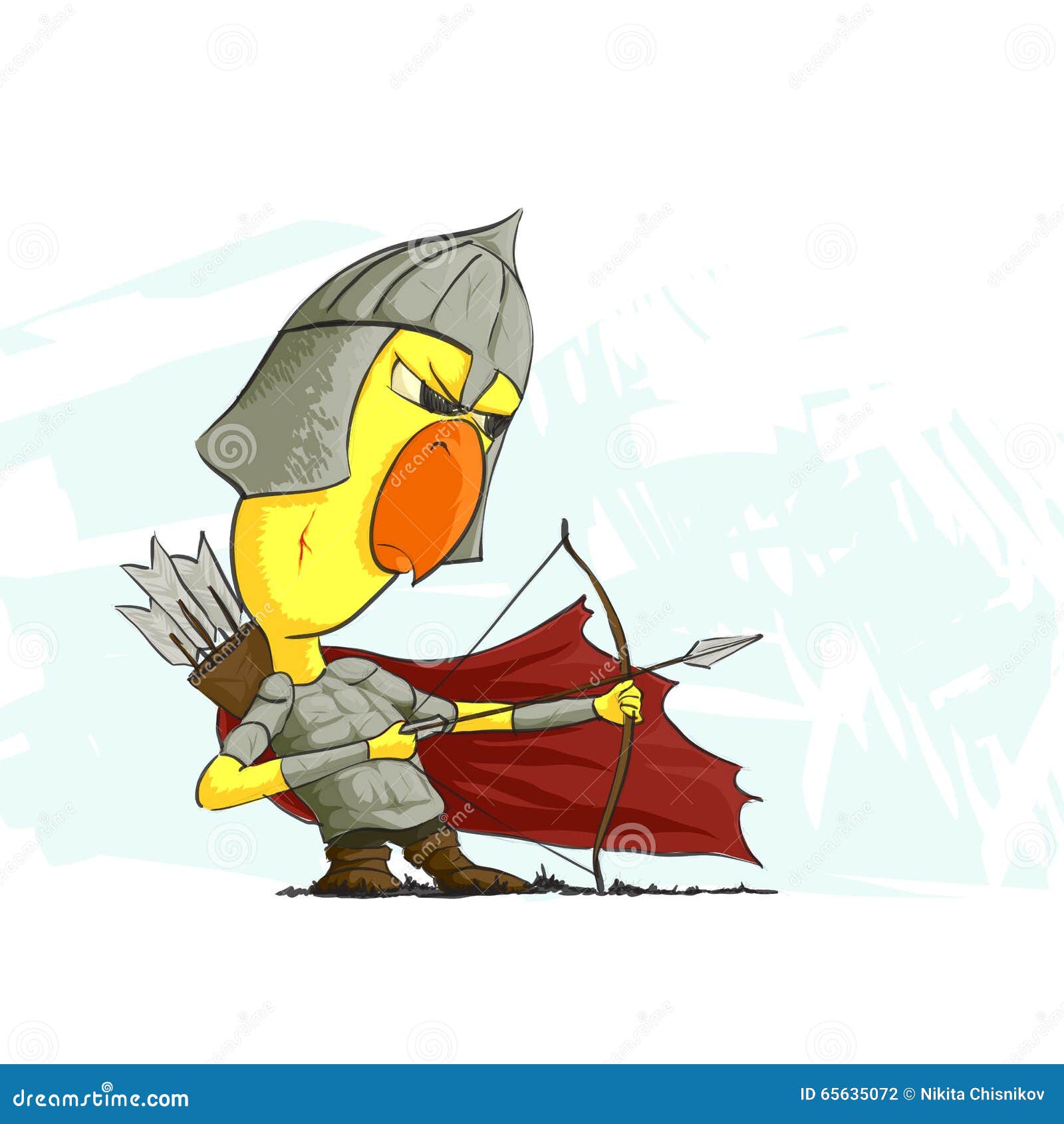 Brave Chicken Cartoon Vector | CartoonDealer.com #16453929