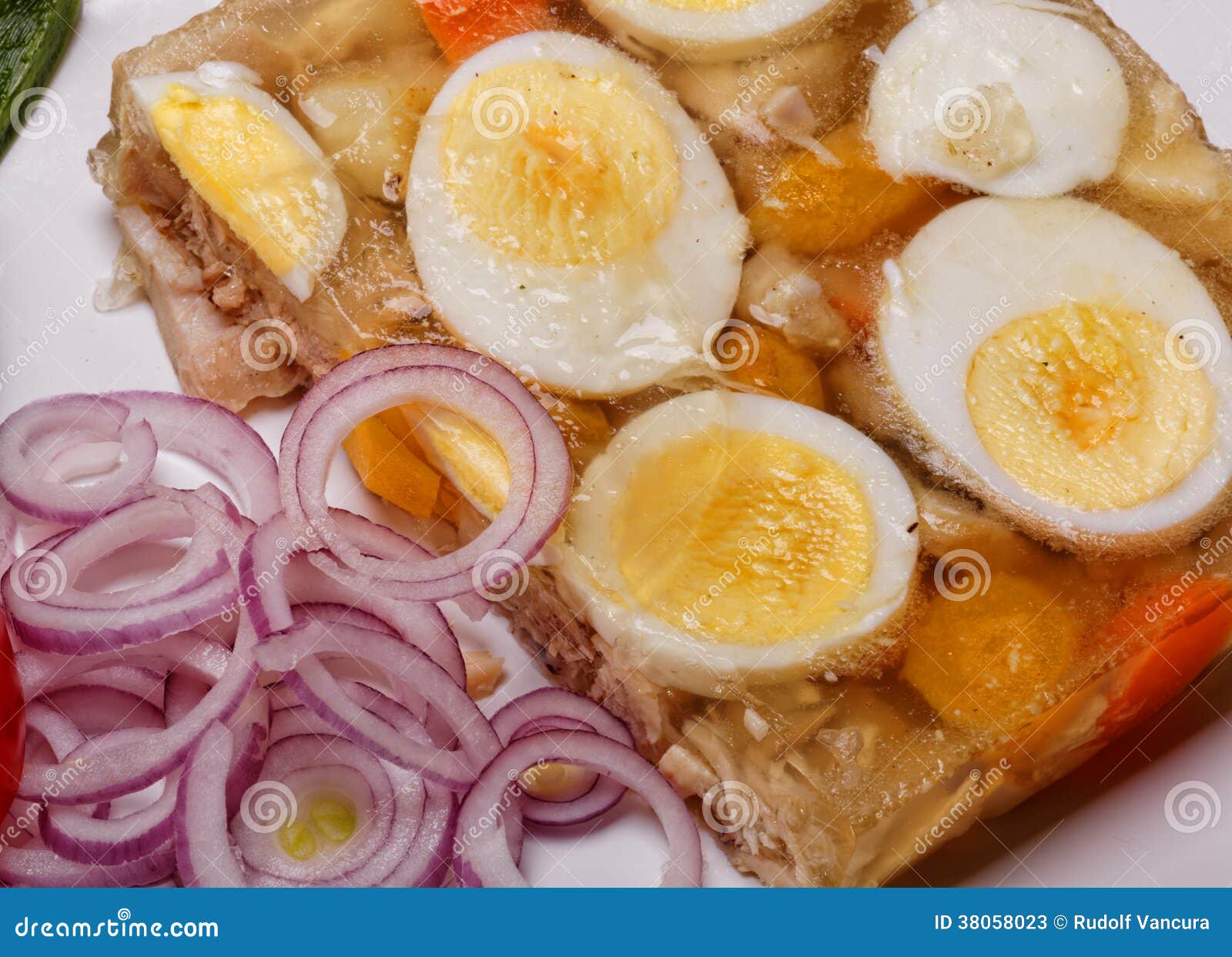 Chicken Aspic and Red Onions Stock Image - Image of gelee, vegetables ...