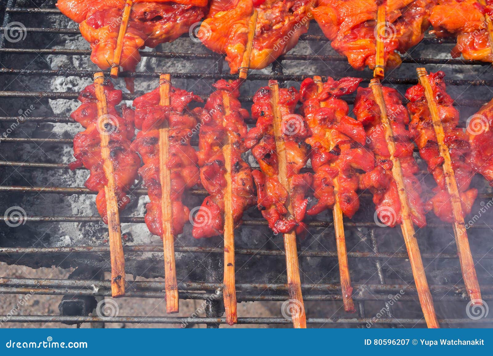 Chicken babeque on grill stock image. Image of drumstick - 80596207