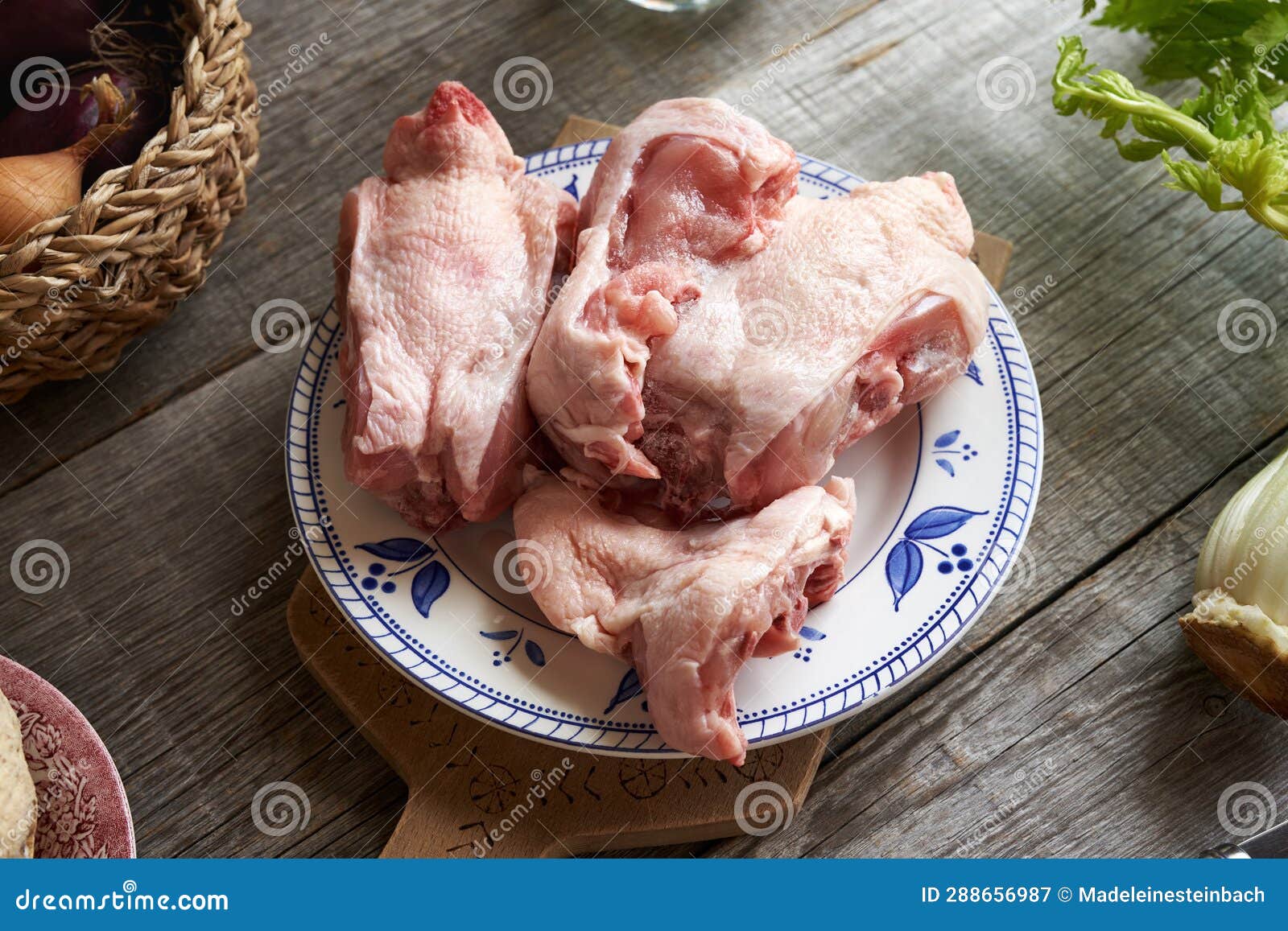 Chicken Backs on a Plate - Ingredient for Soup Stock Image - Image of ...