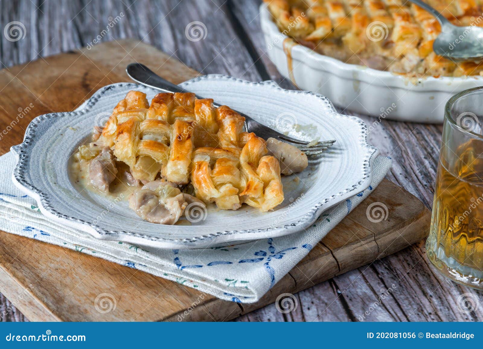 Chicken and bacon pie stock photo. Image of horizontal - 202081056
