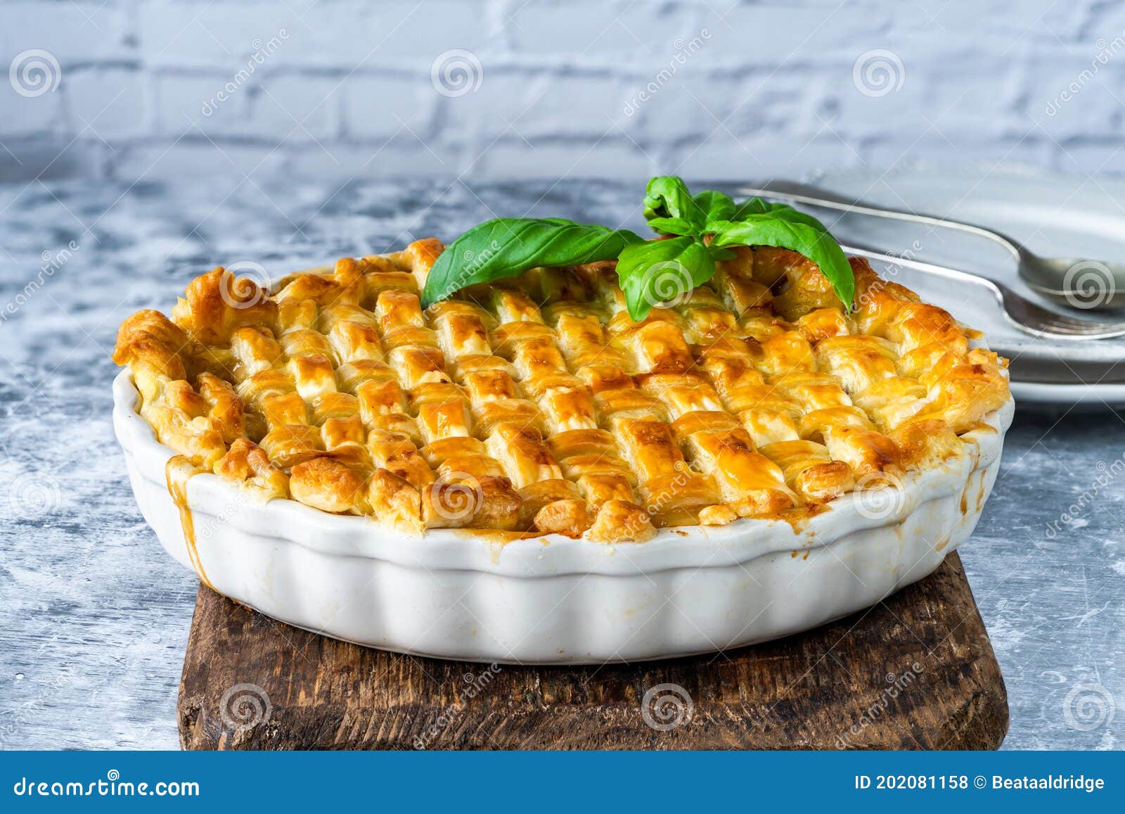 Chicken and bacon pie stock photo. Image of creamy, cooked - 202081158