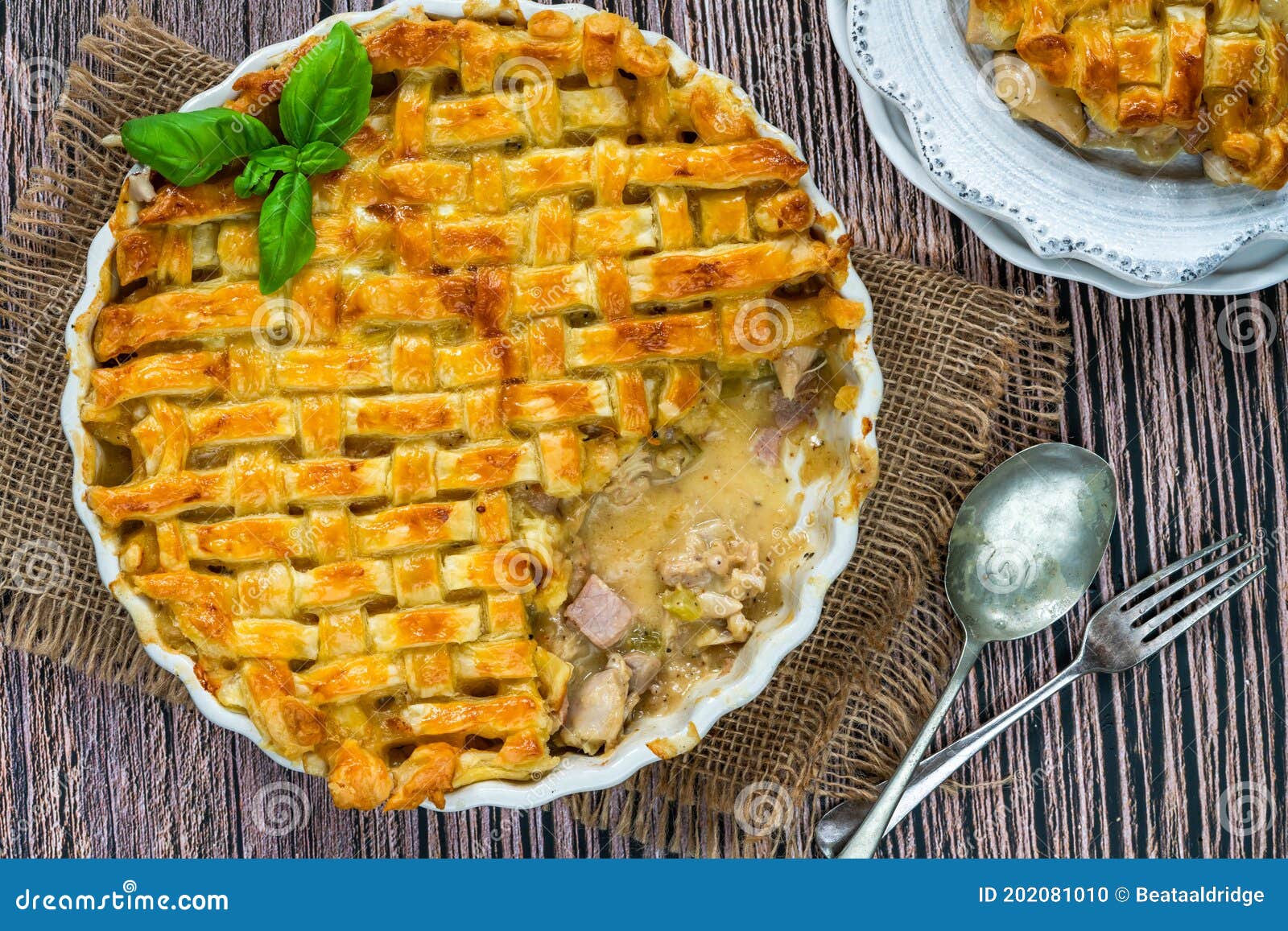 Chicken and bacon pie stock photo. Image of bacon, delicious - 202081010