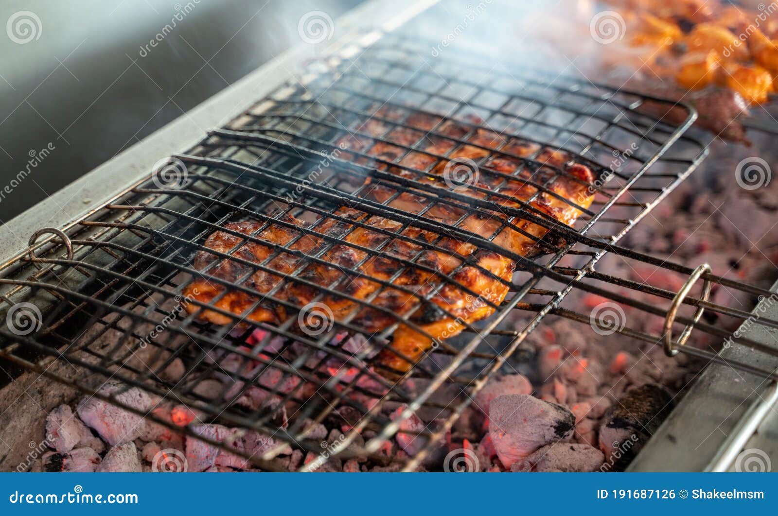 Chicken Barbeque with Charcoal .Arab Food and Barbeque Chicken Stock ...