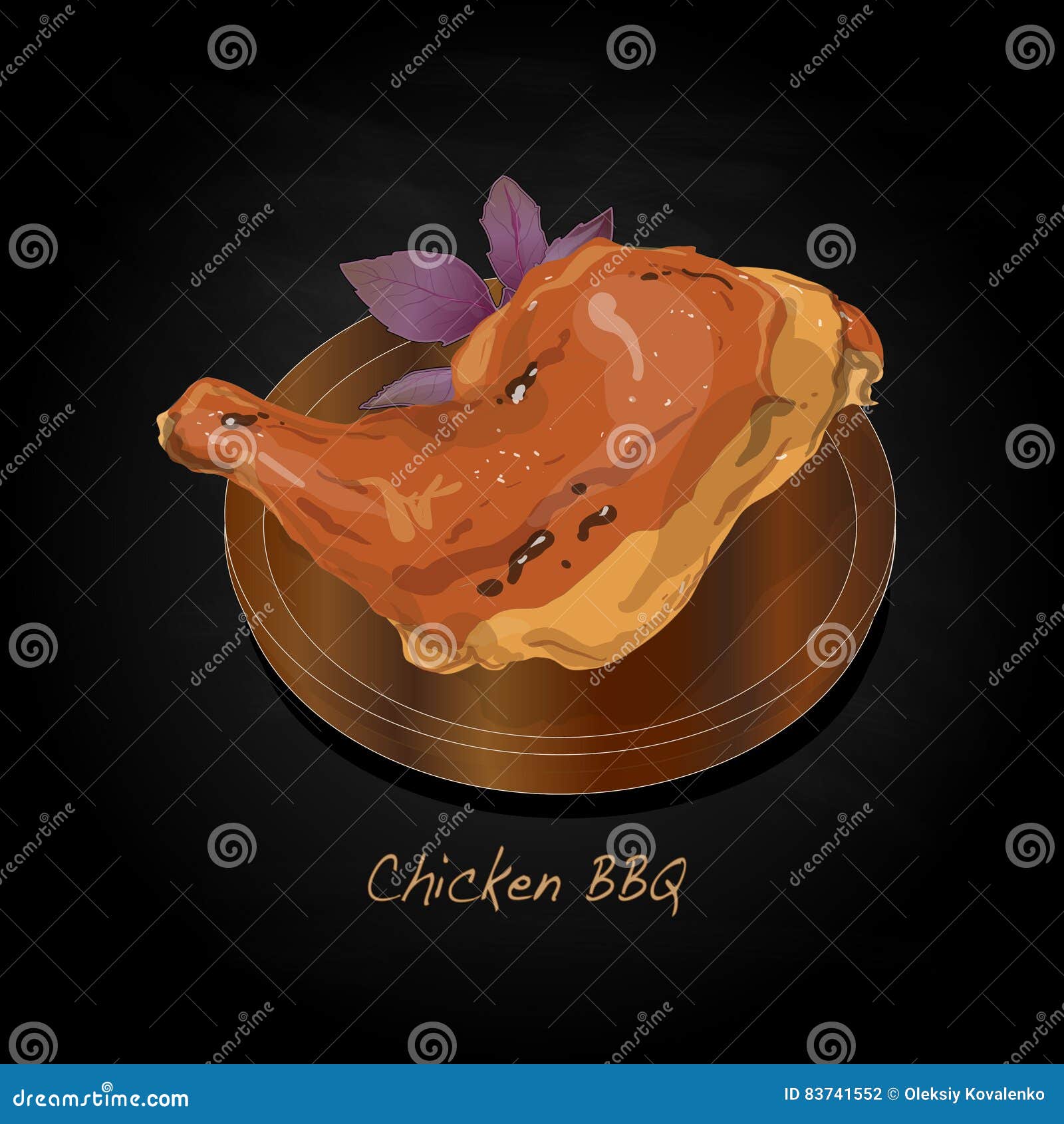 Chicken BBQ Illustration. Vector. Stock Vector - Illustration of ...