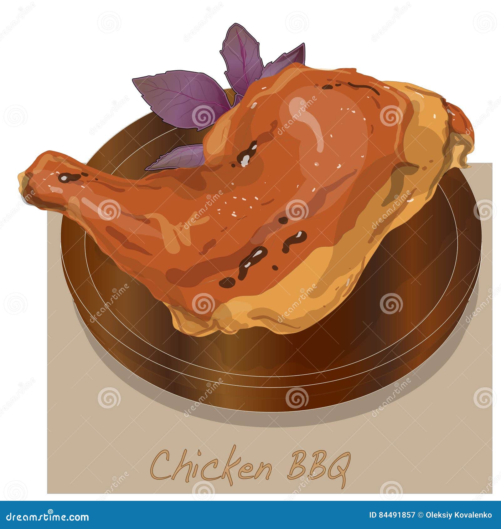 Chicken BBQ Illustration. Vector. Stock Vector - Illustration of ...