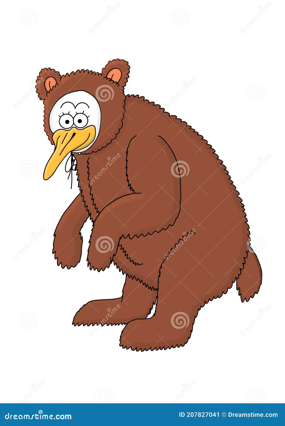 Chicken Bear stock illustration. Illustration of poster - 207827041