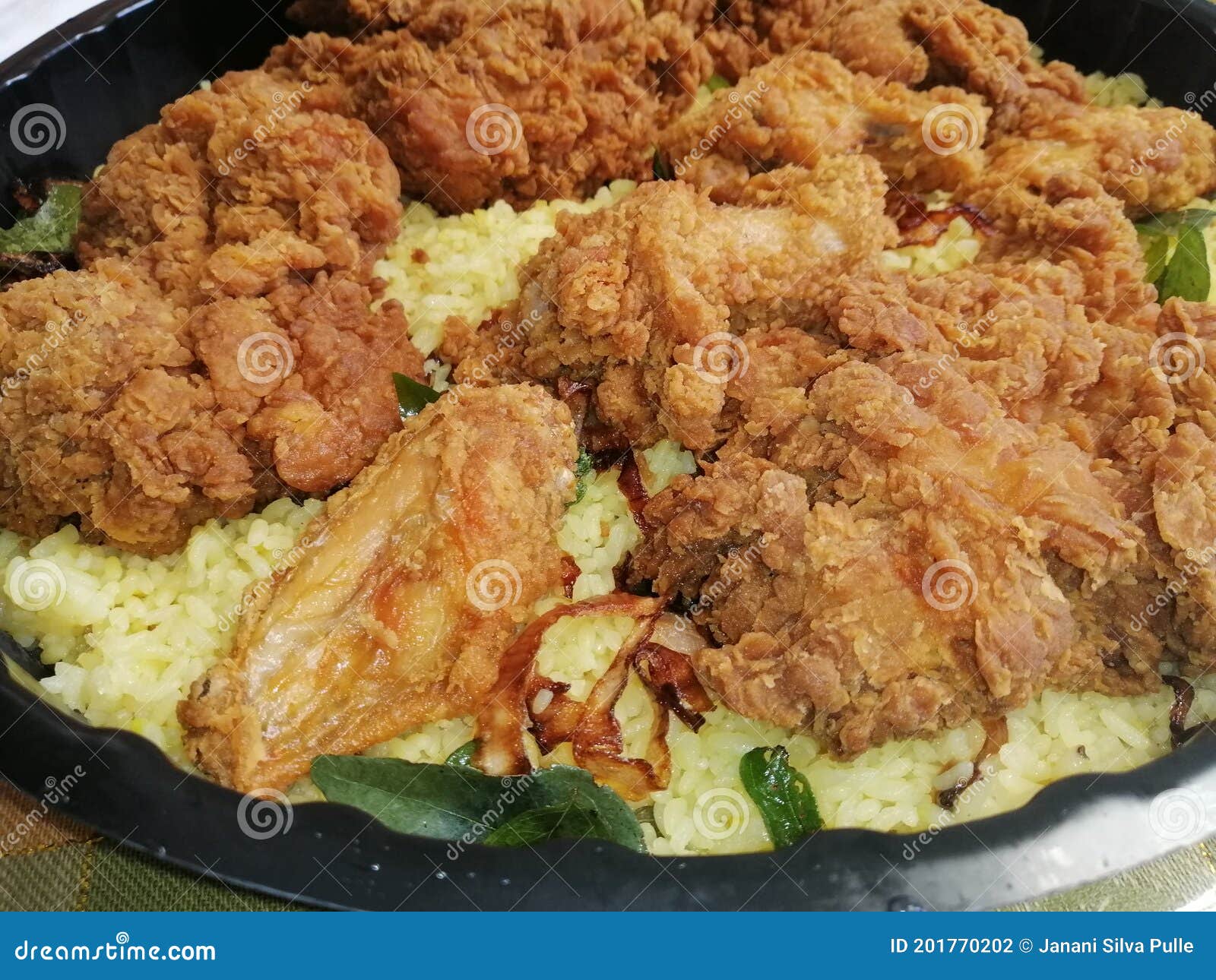 Chicken Biriyani Served on a Savan Stock Photo - Image of yellow ...