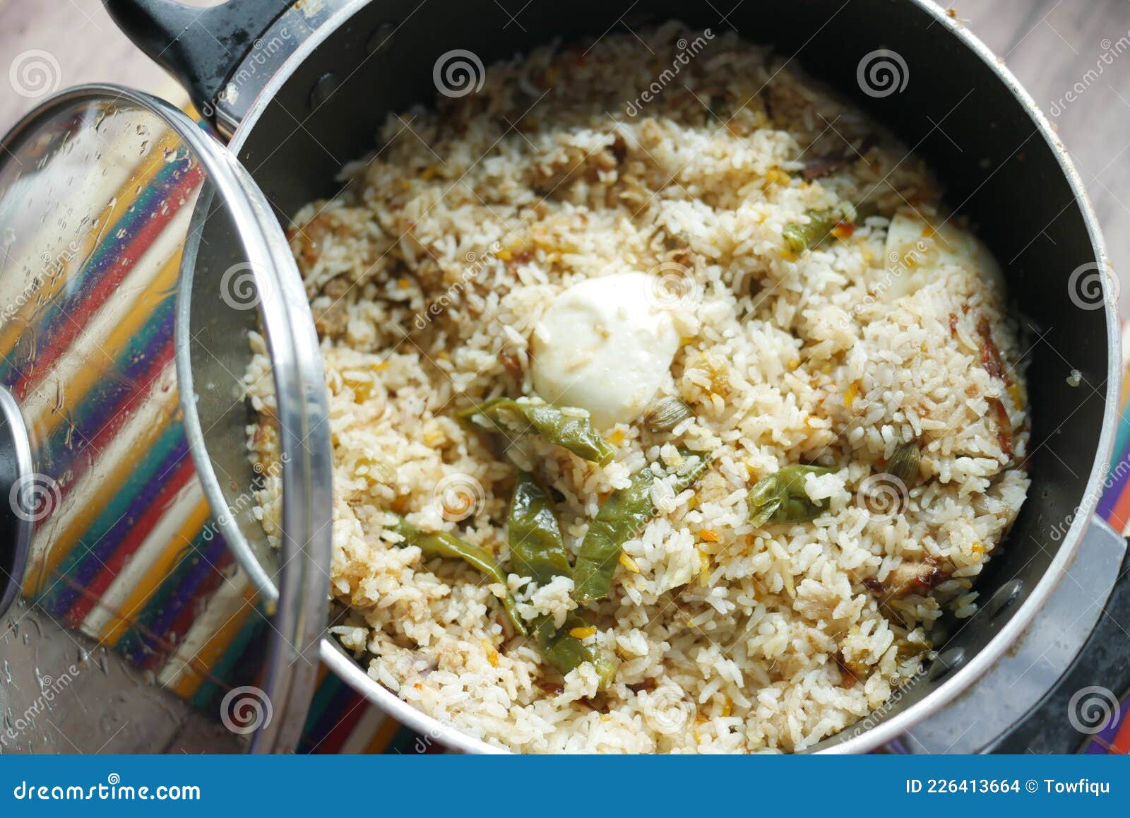 Mutton Biryani Meal in a Plate on Table. Stock Photo - Image of rice ...