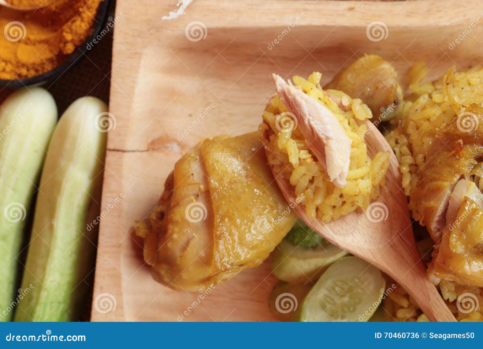 Chicken Biryani with Rice Delicious and Sauce. Stock Photo - Image of ...