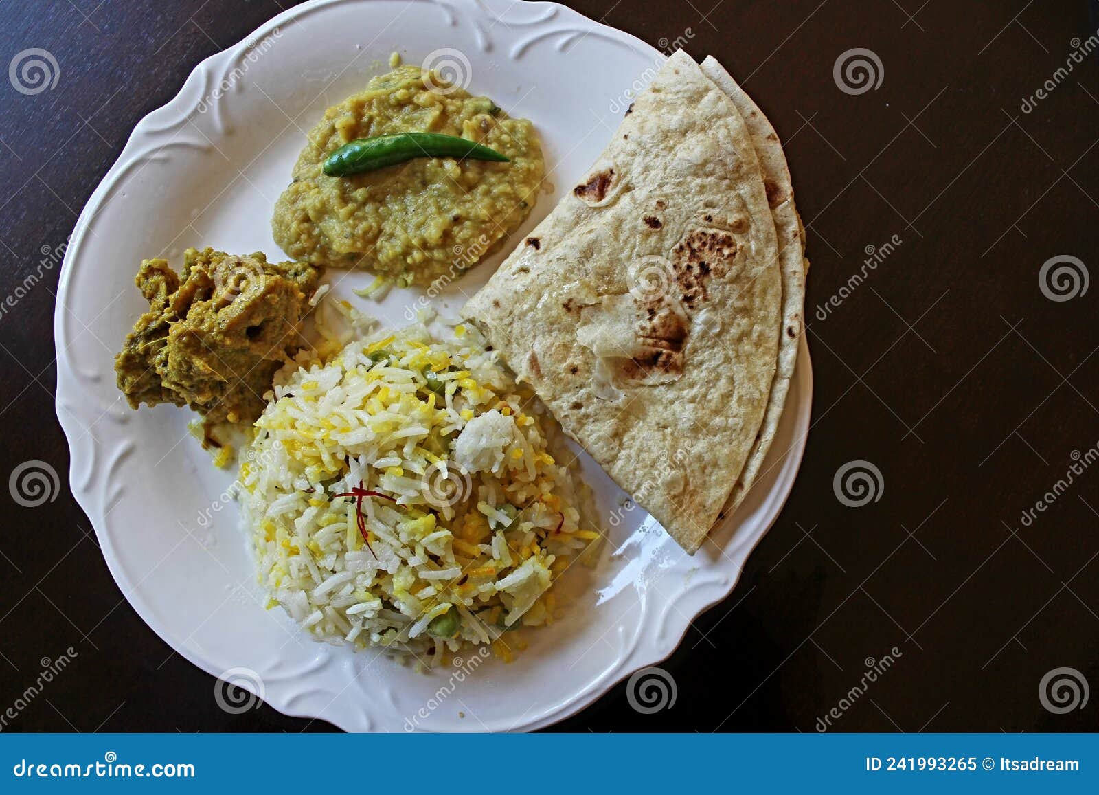 Biryani, roti and mutton stock image. Image of roti - 241993265