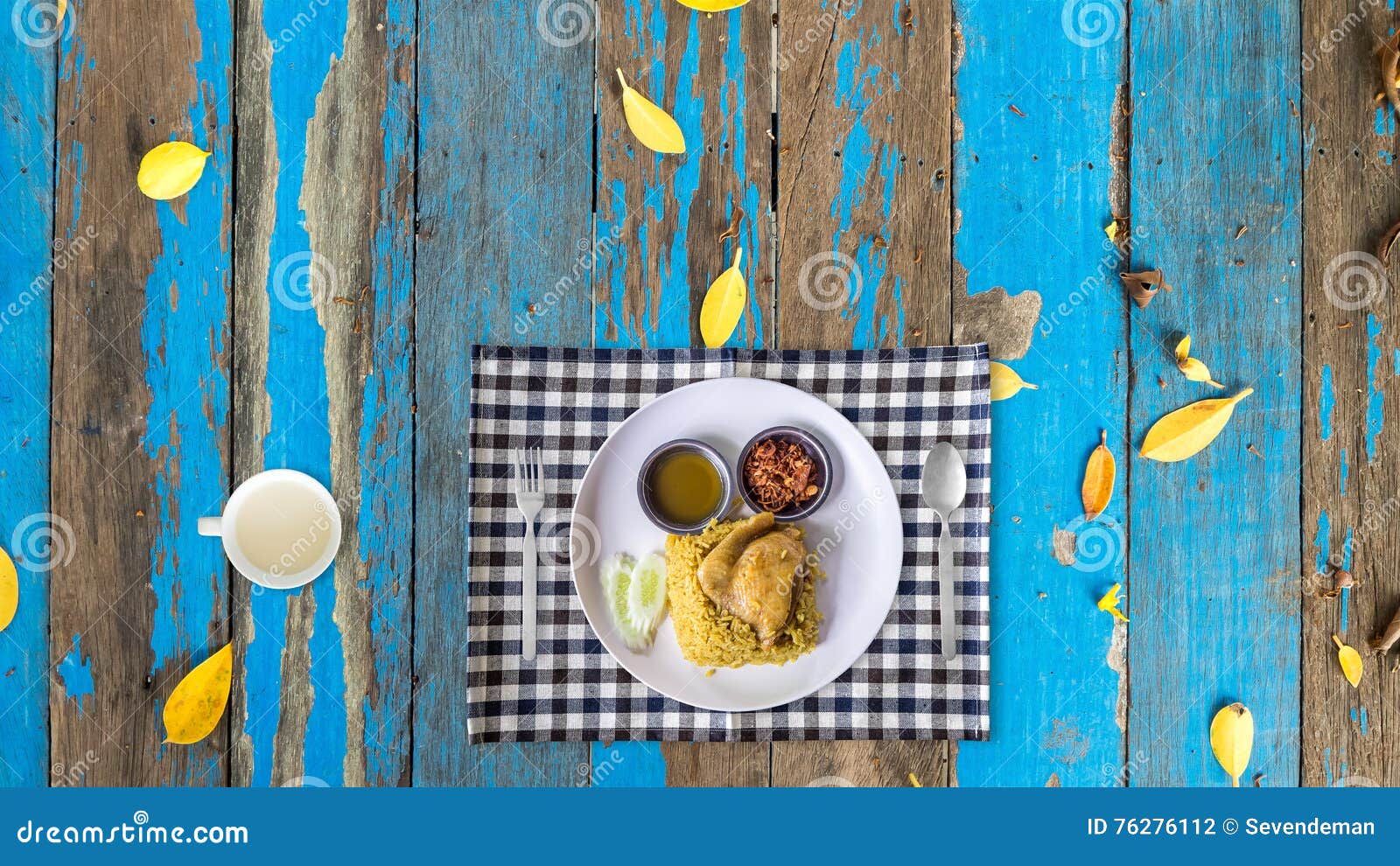 Chicken biryani set. stock photo. Image of asia, fork - 76276112