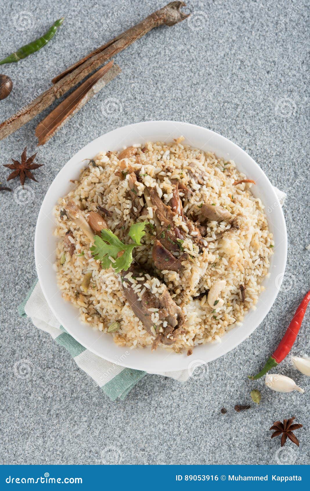 Chicken Biryani on Wooden Background Stock Photo - Image of delicacy ...
