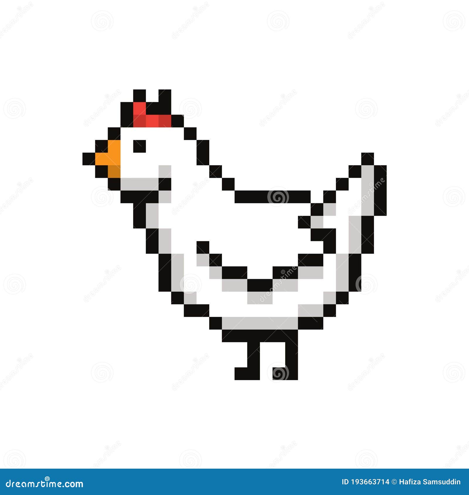 Chicken 8-bit Vector Illustration. Vector Illustration Decorative ...