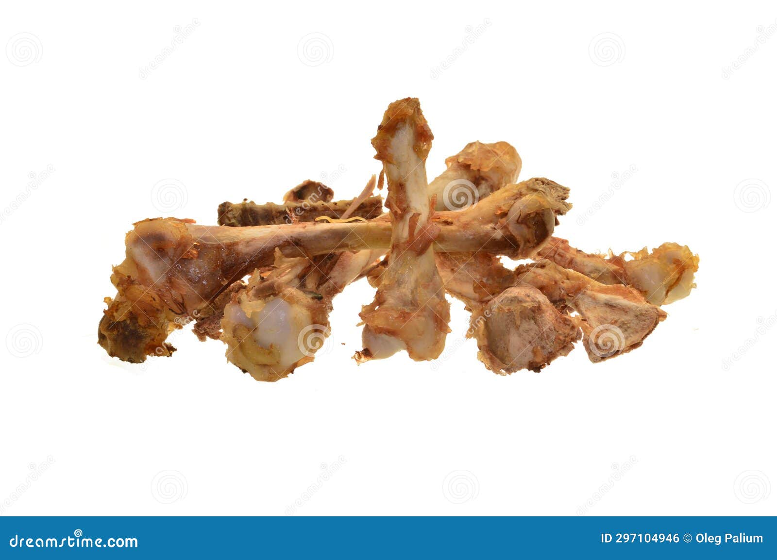 Chicken Bones Isolated on White Background Stock Photo - Image of bird ...