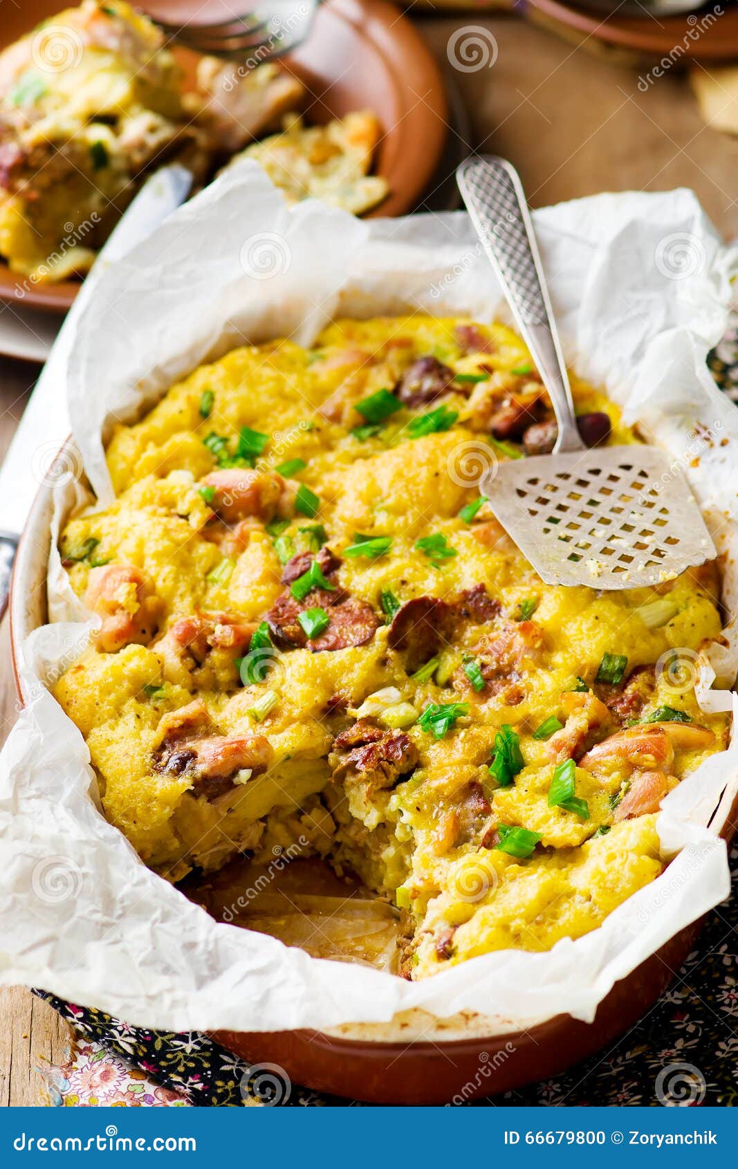 Chicken bread pudding with stock photo. Image of chicken - 66679800