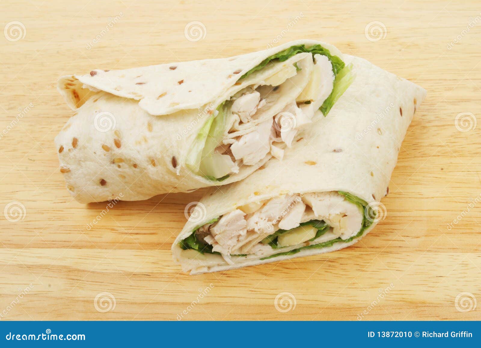 Chicken bread wraps stock photo. Image of caesar, seeded - 13872010
