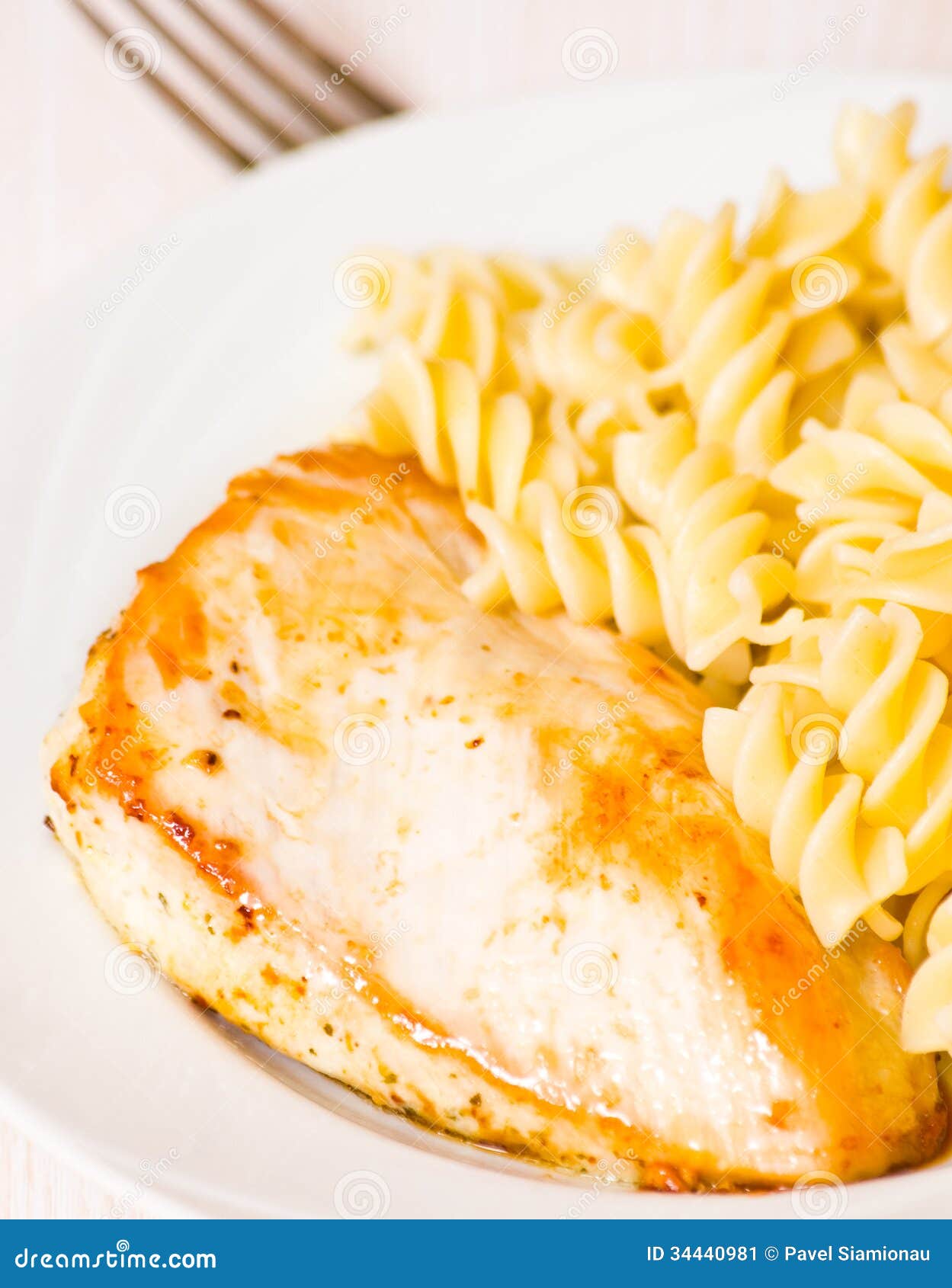 Chicken Breast with Fusilli Pasta Stock Image - Image of ingredient ...