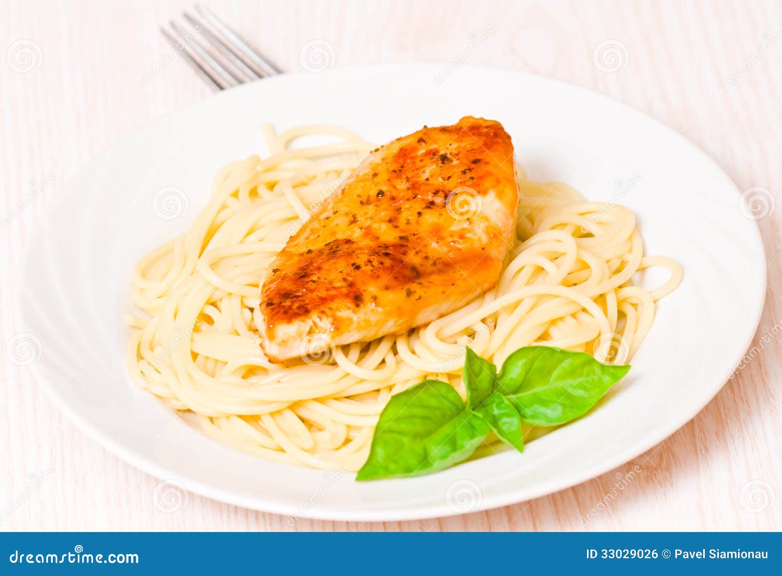 Chicken breast with pasta stock photo. Image of fillet - 33029026
