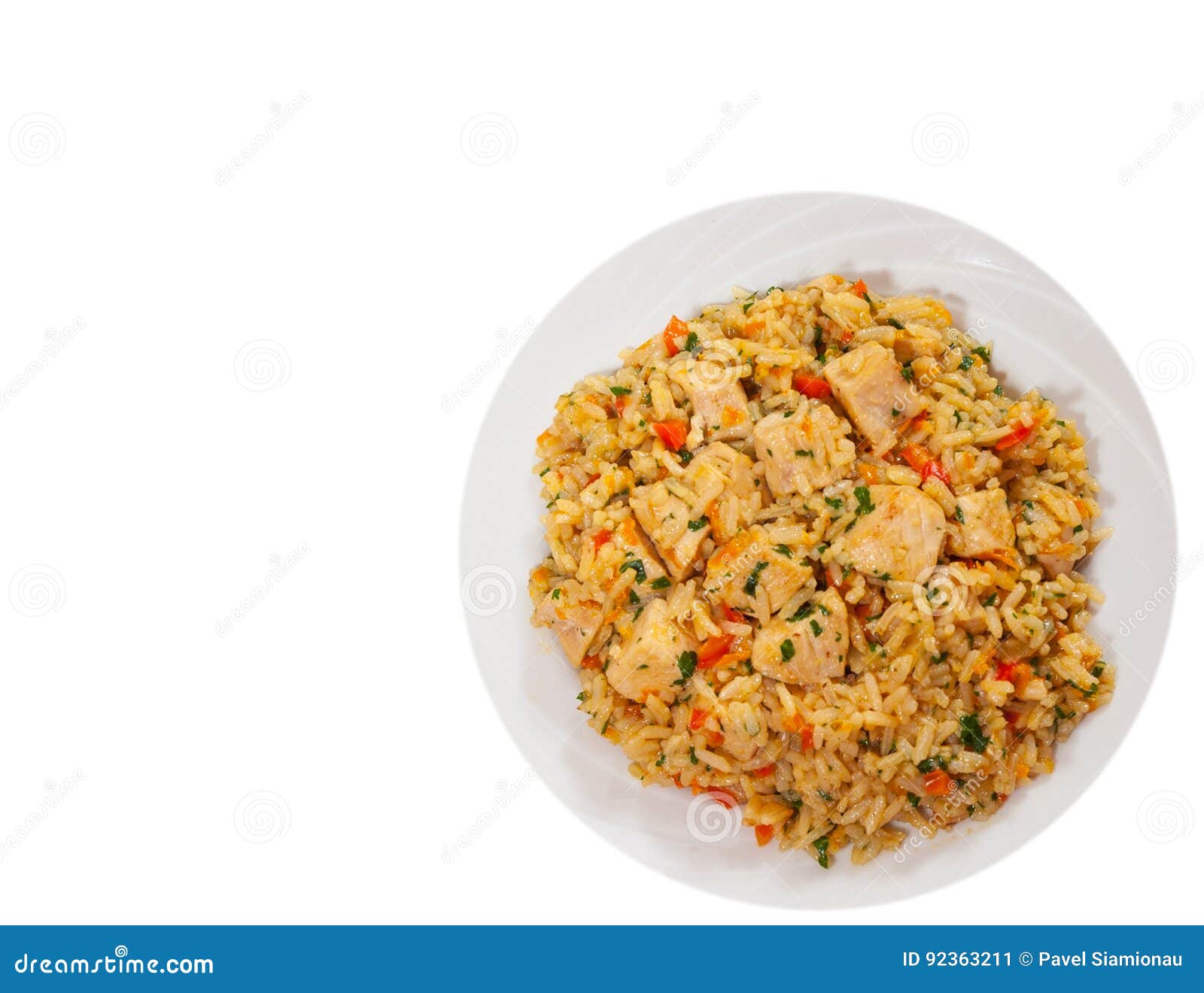 Chicken Breast with Rice and Vegetables. Top View Stock Image - Image ...