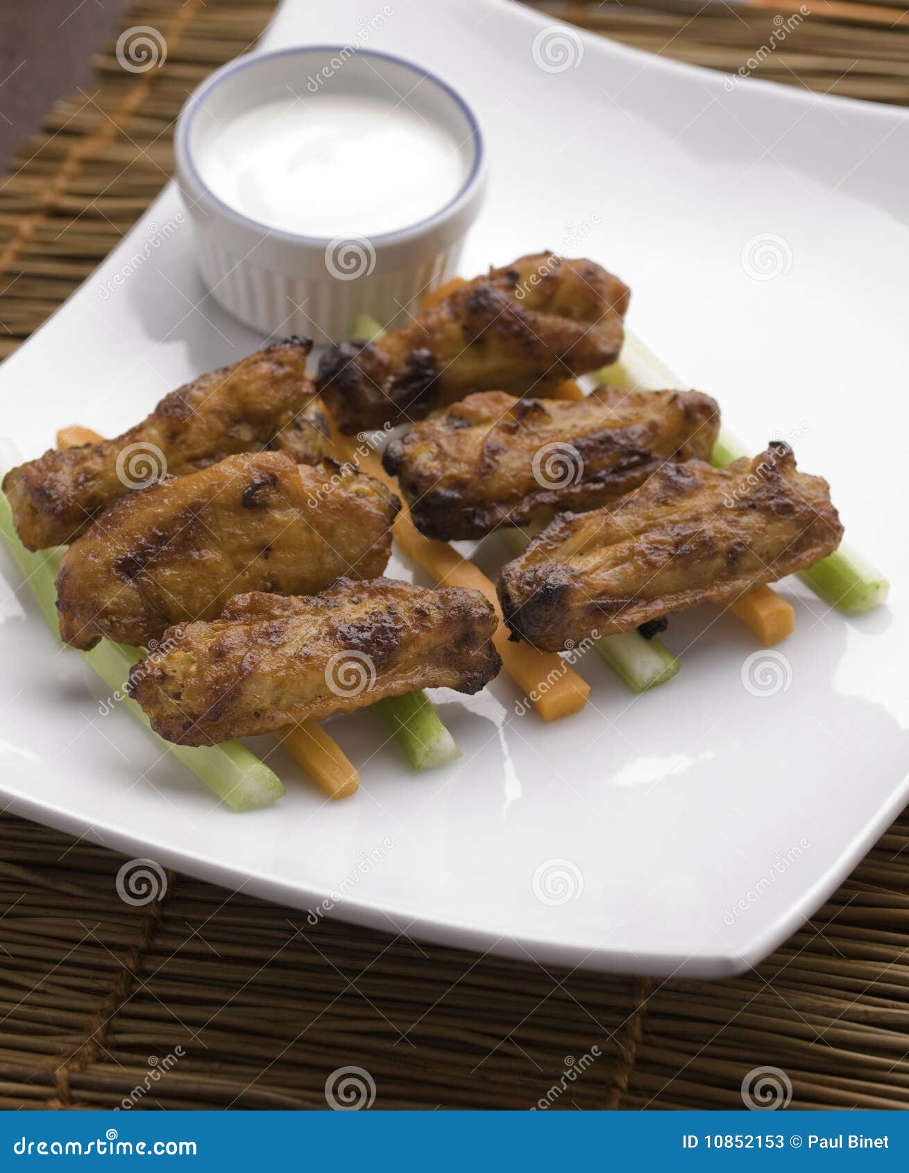 Chicken Buffalo Wings on Plate Stock Image - Image of american, fried ...