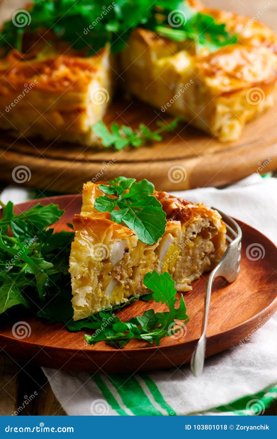 Chicken burek.style rustic stock photo. Image of burekas - 103801018