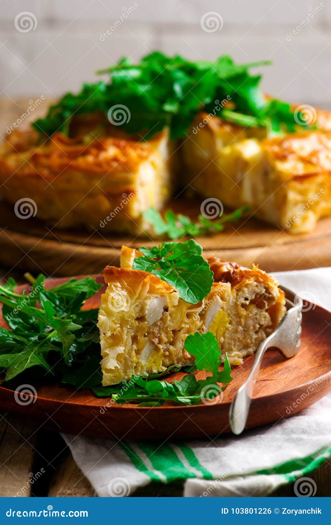 Chicken burek.style rustic stock photo. Image of meat - 103801226