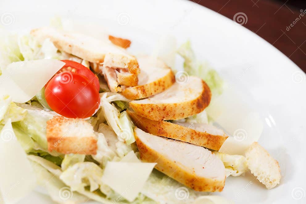 Chicken Caesar salad stock image. Image of lunch, closeup - 29100301