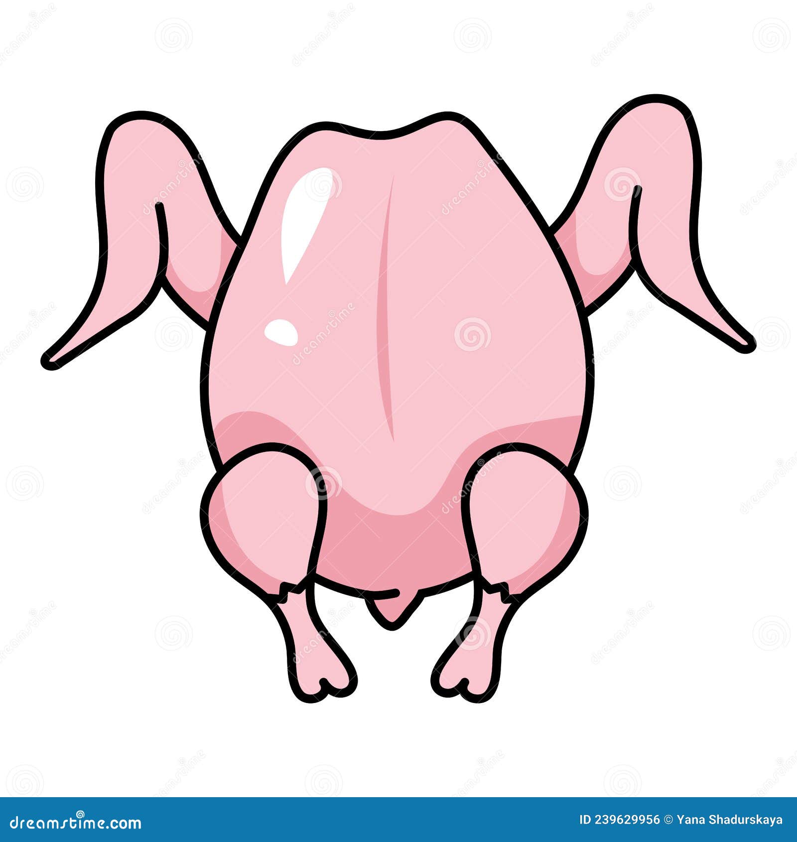 Raw Chicken Carcass Flat Vector Color Illustration | CartoonDealer.com ...