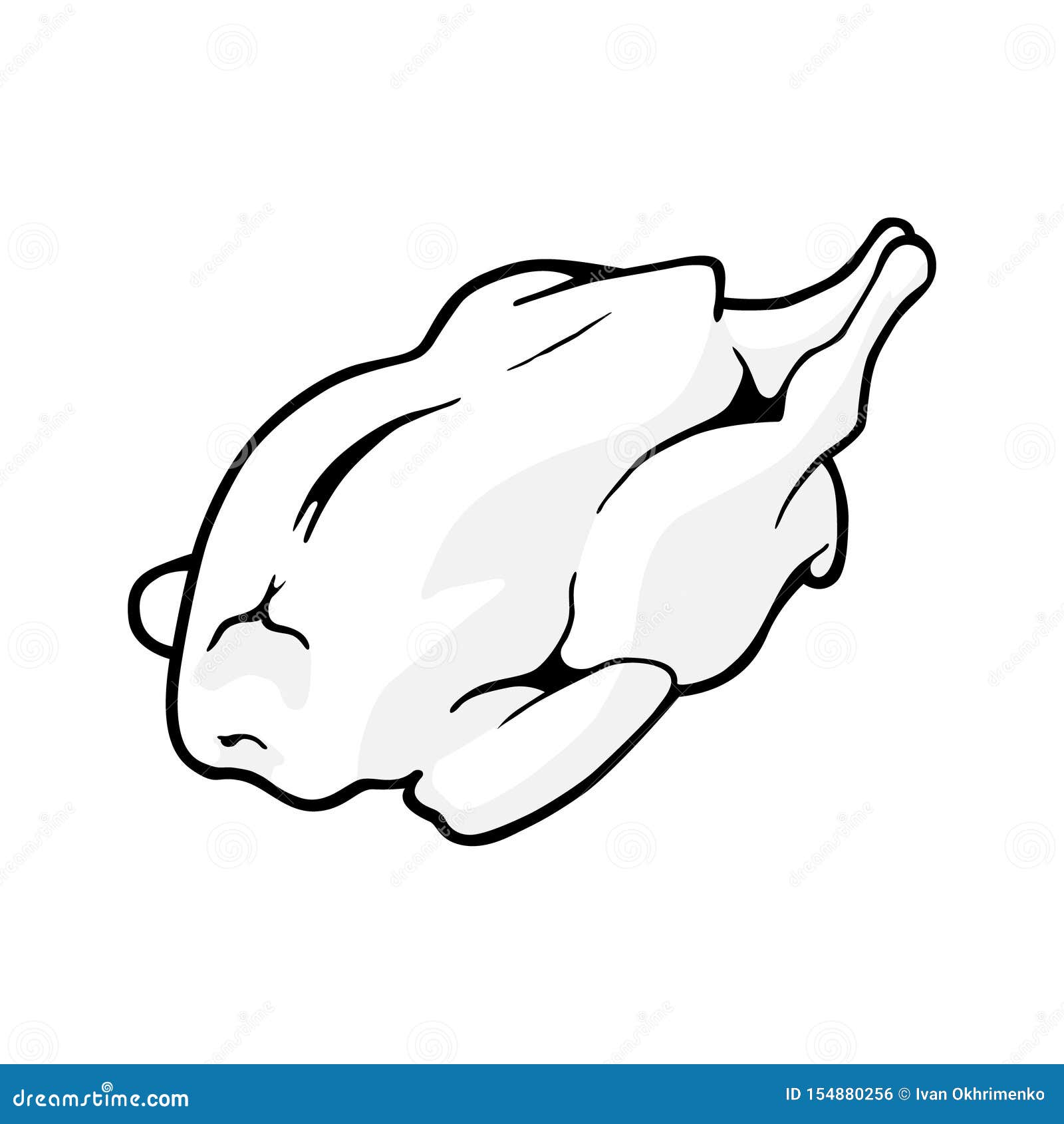 Chicken Carcass Isolated on White Stock Vector - Illustration of color ...