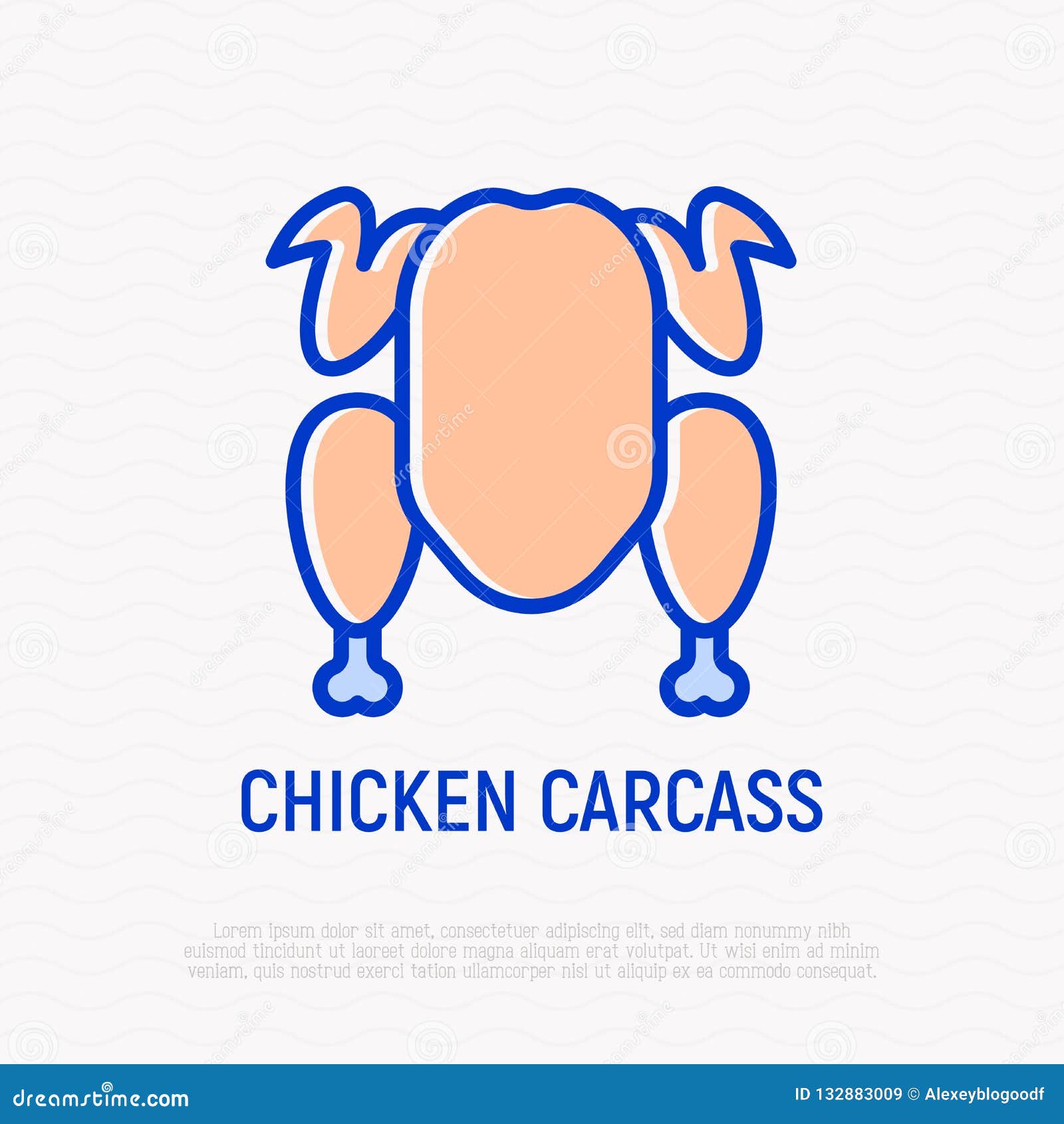 Raw Chicken Carcass Flat Vector Color Illustration | CartoonDealer.com ...