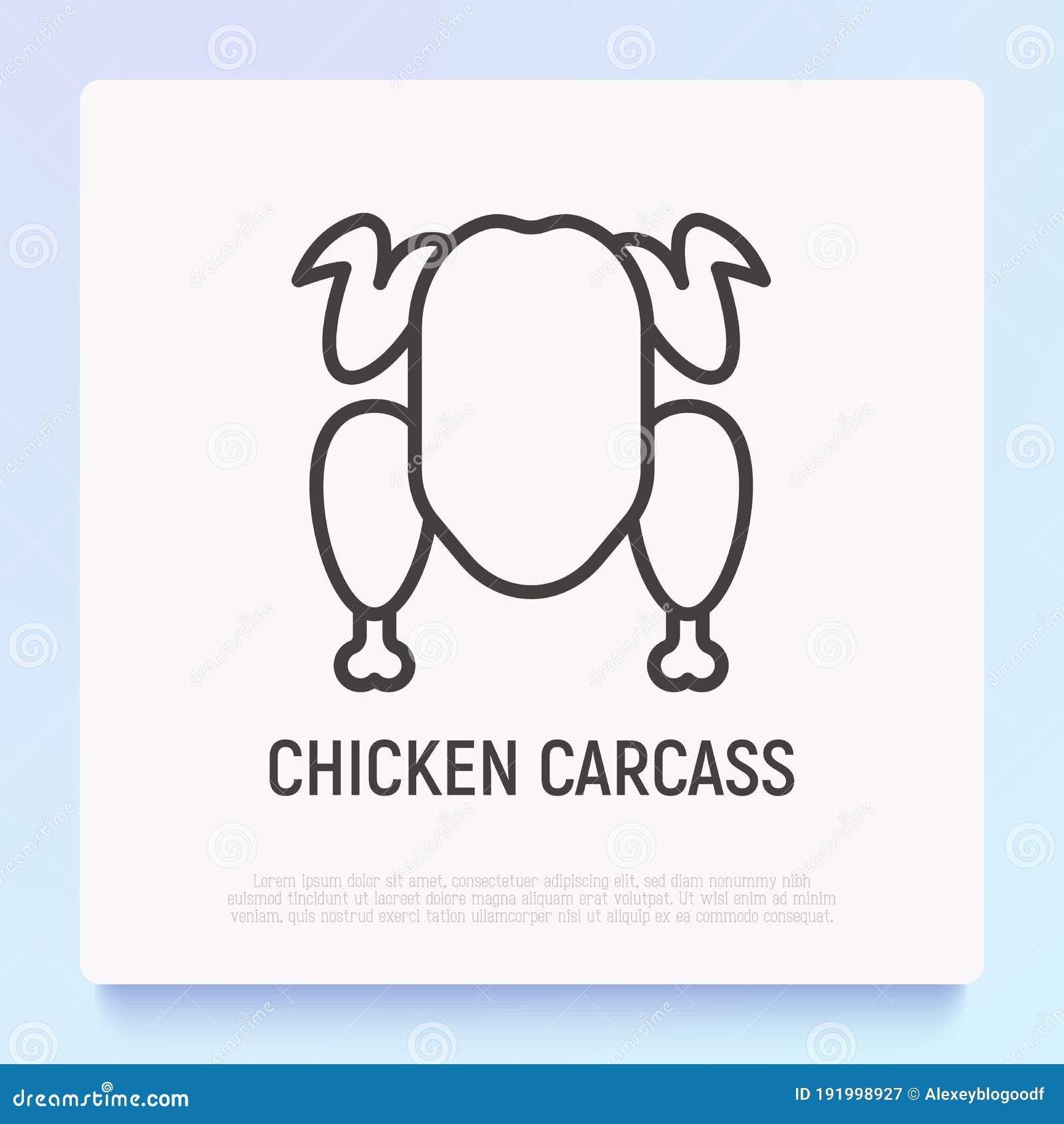 Chicken Carcass Thin Line Icon. Modern Vector Illustration Stock Vector ...