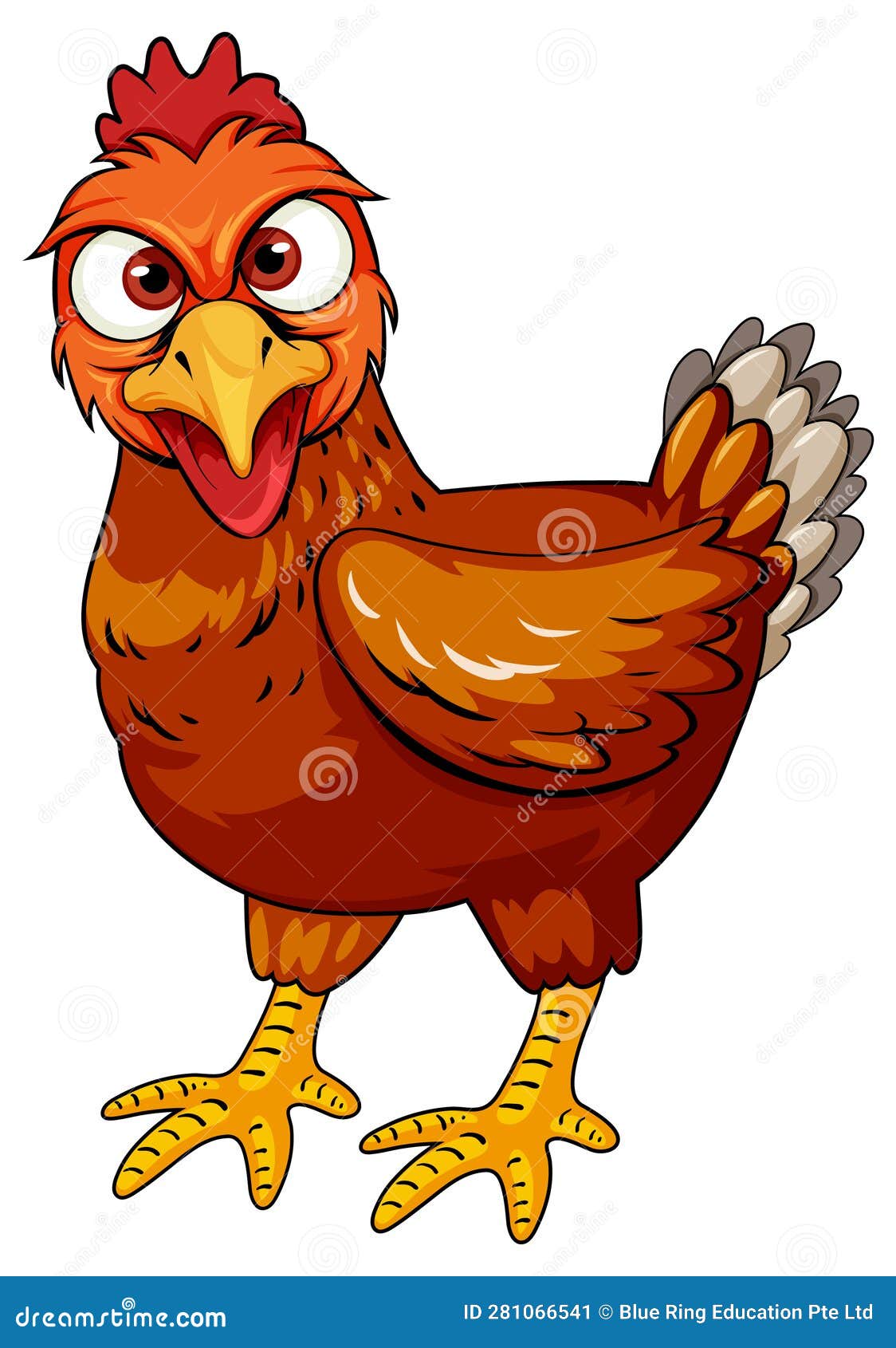 A Chicken Cartoon Character Stock Vector - Illustration of expression ...