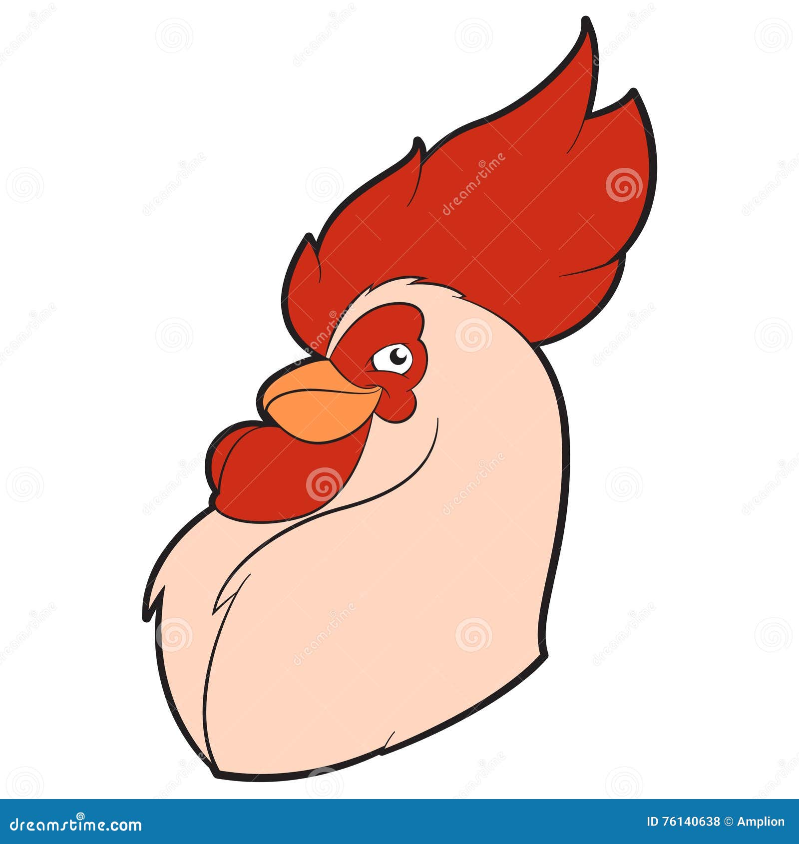 Chicken Cartoon Head stock vector. Illustration of label - 76140638
