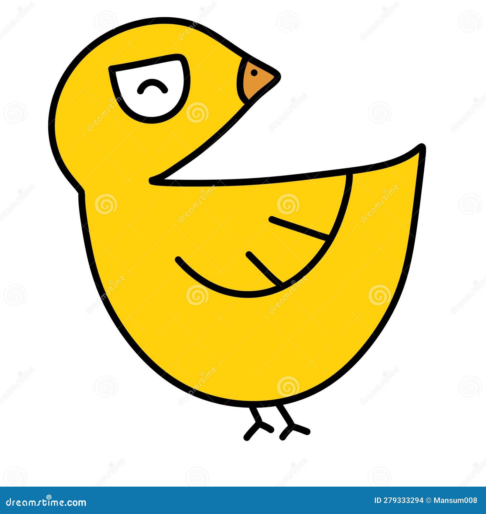 Chicken Cartoon on White Background Stock Illustration - Illustration ...