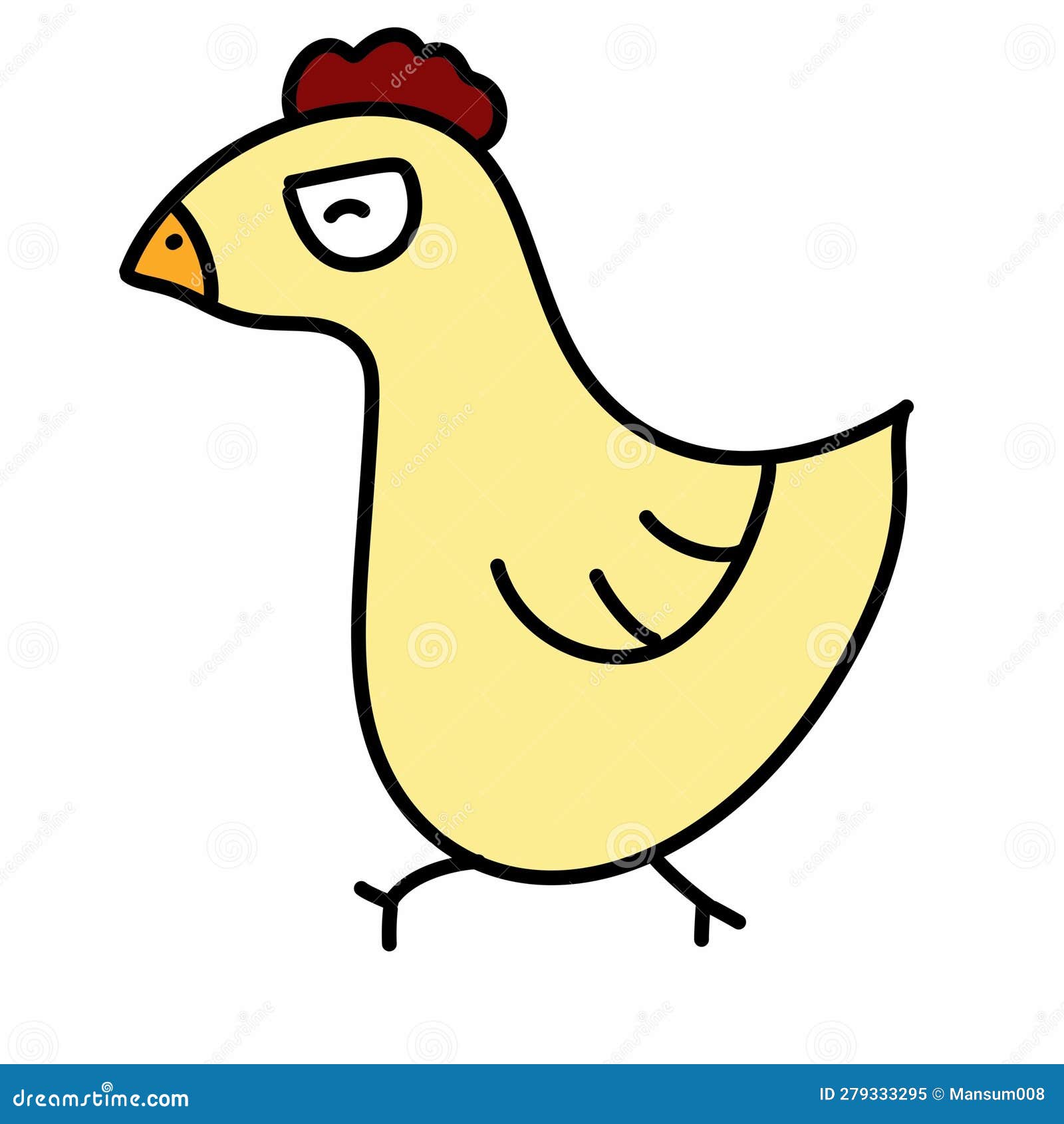 Chicken Cartoon on White Background Stock Illustration - Illustration ...