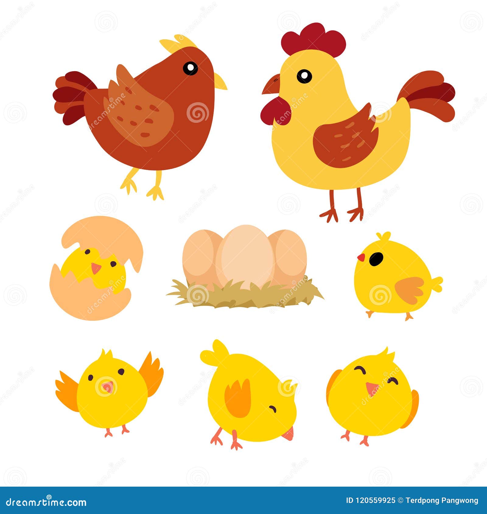 Chicken Character Vector Design Stock Illustration - Illustration of ...