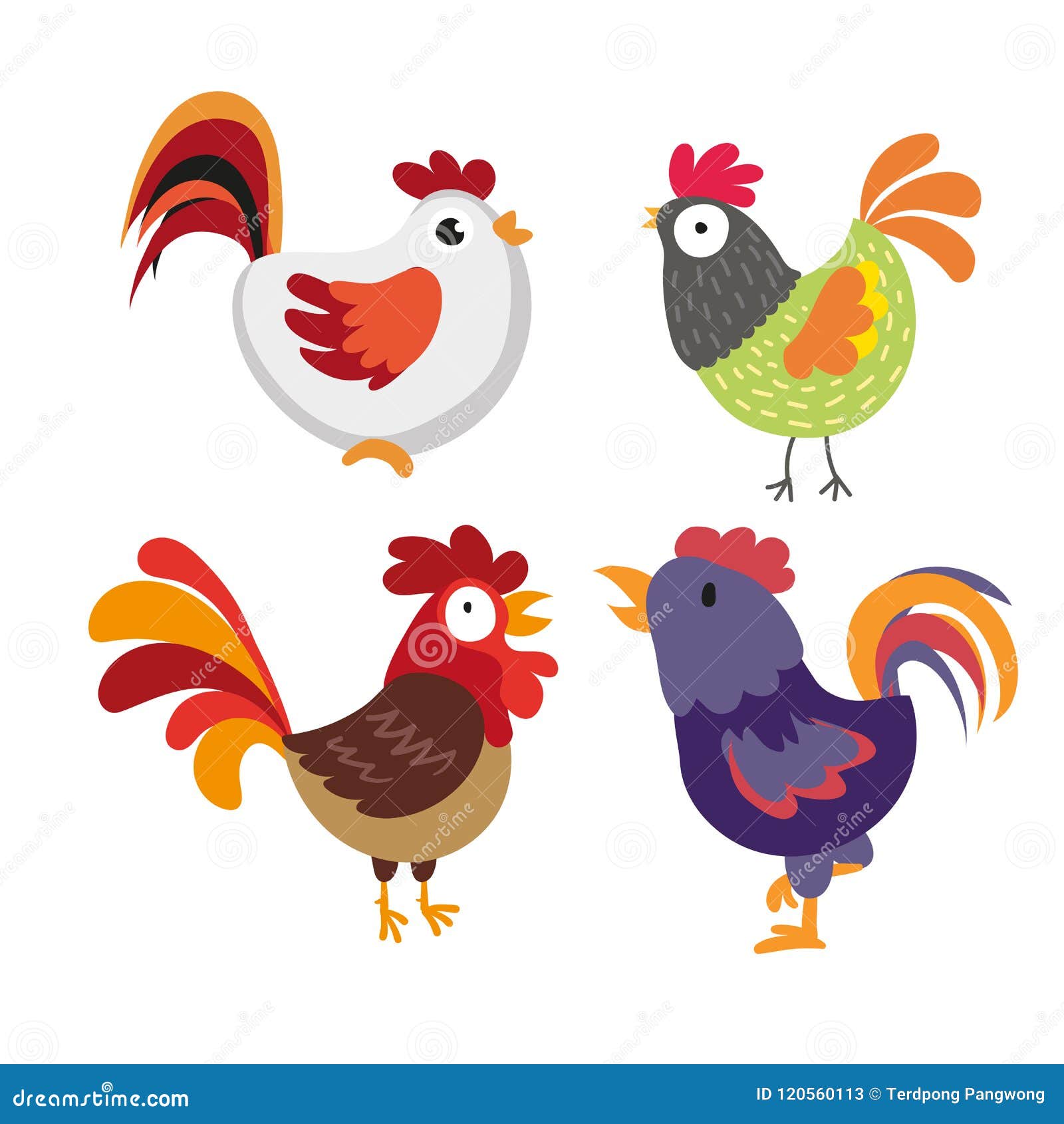 Chicken Character Vector Design Stock Illustration - Illustration of ...