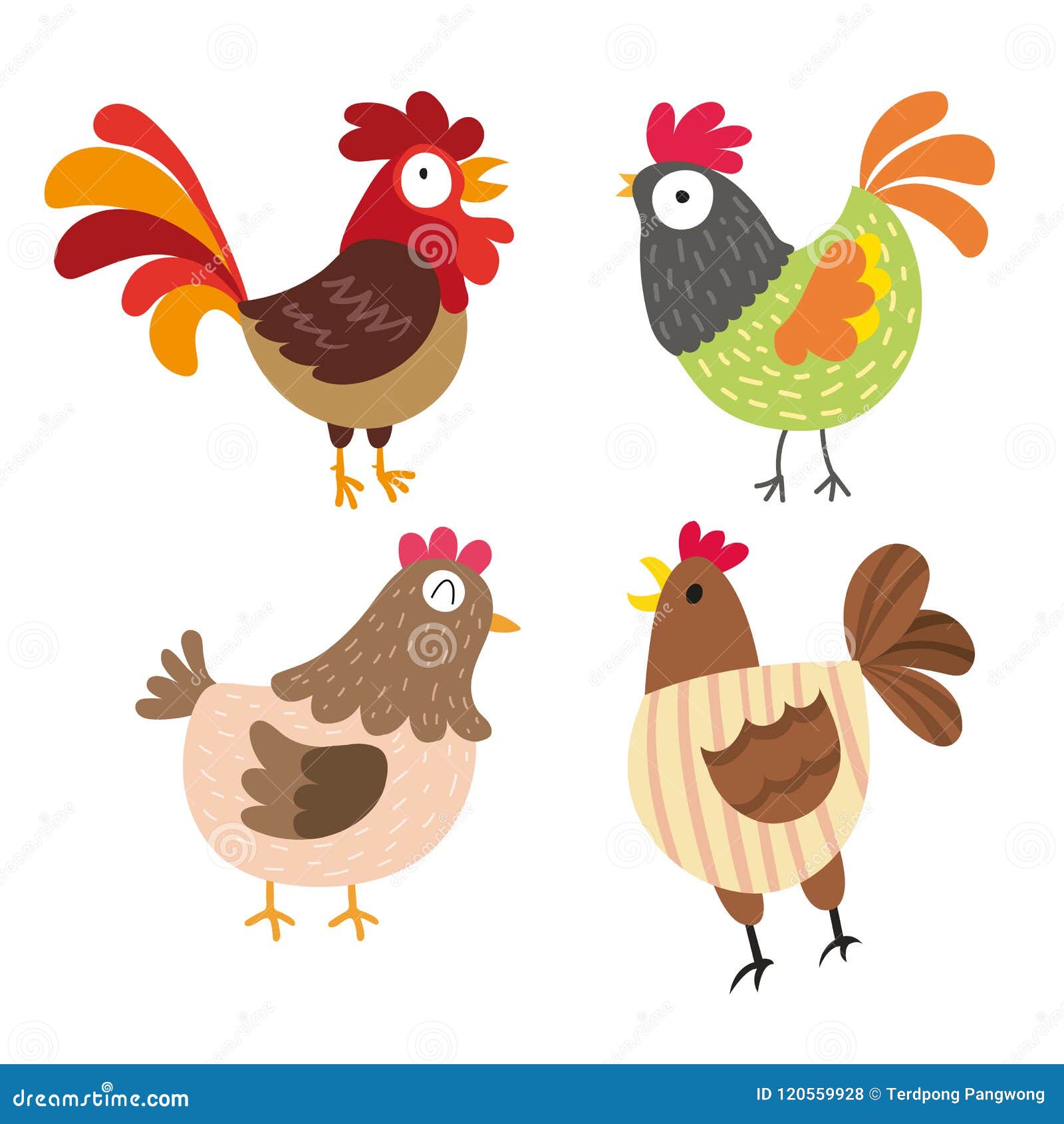 Chicken Character Vector Design Stock Illustration - Illustration of ...