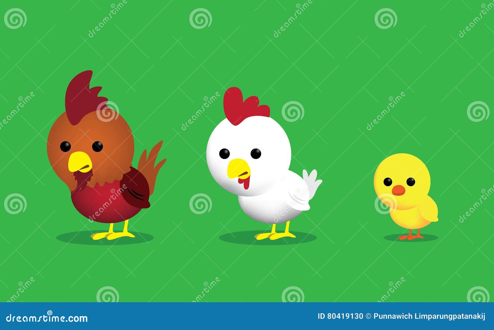 Chicken Characters Set Cartoon Vector Illustration 1 Stock Vector ...