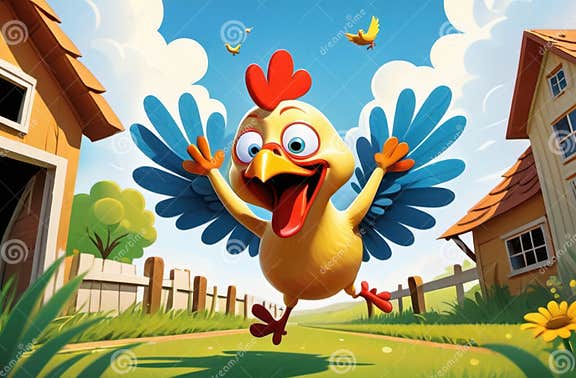 A Chicken Chasing a Worm at 20-12-2024 Stock Illustration ...