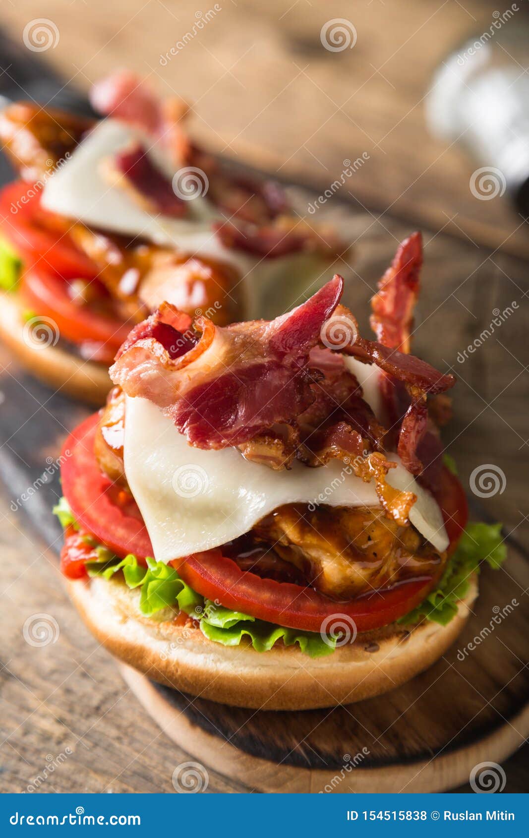 Chicken Cheese and Bacon Sandwich Stock Photo - Image of meal, cheese ...